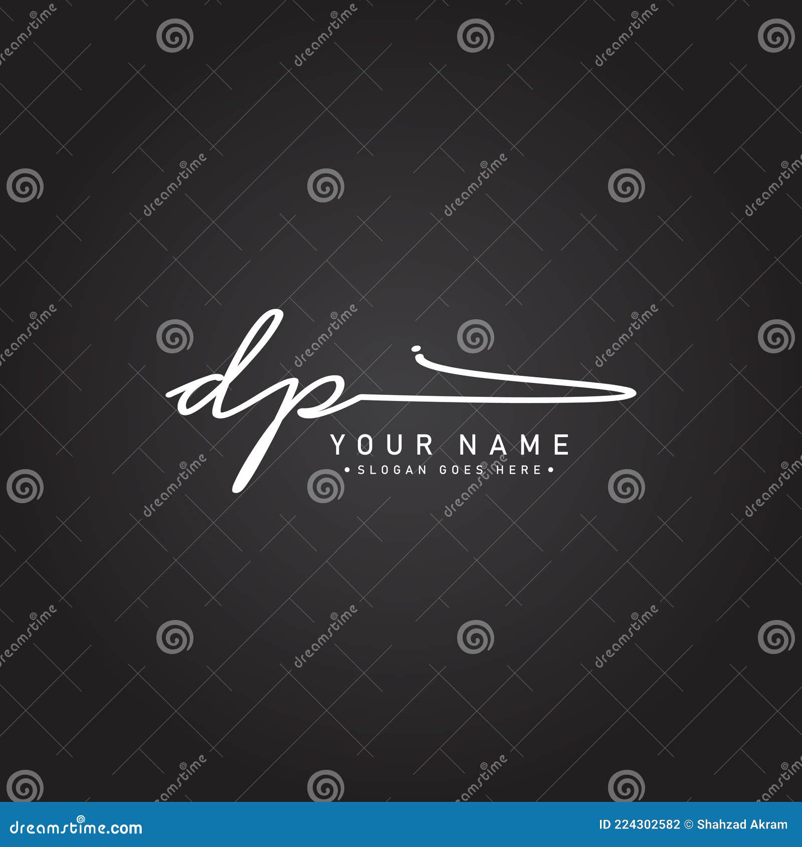 Initial Letter DP Logo - Handwritten Signature Logo For Alphabet D And ...