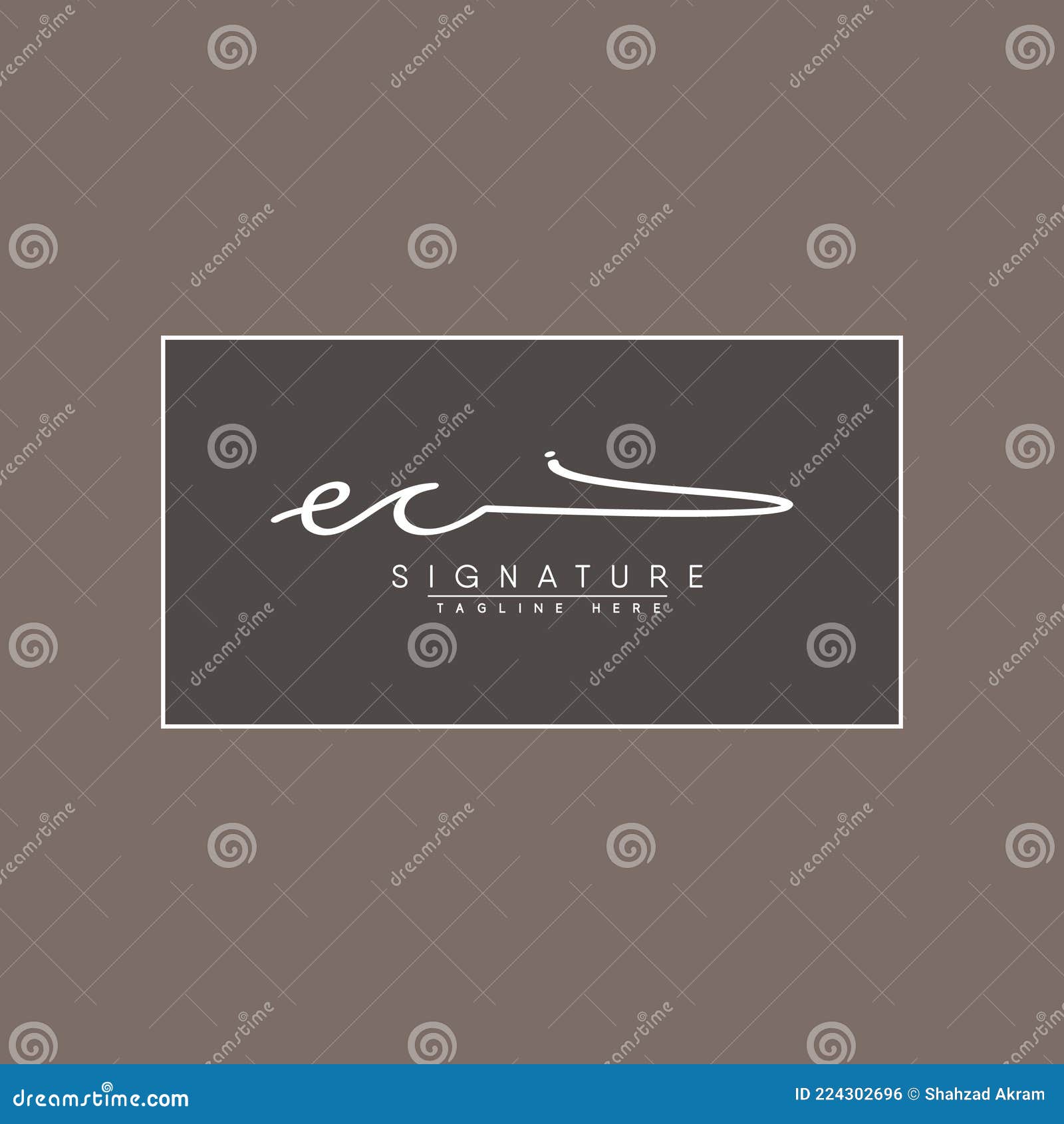 Initial Letter EC Logo - Handwritten Signature Logo for Alphabet E and ...