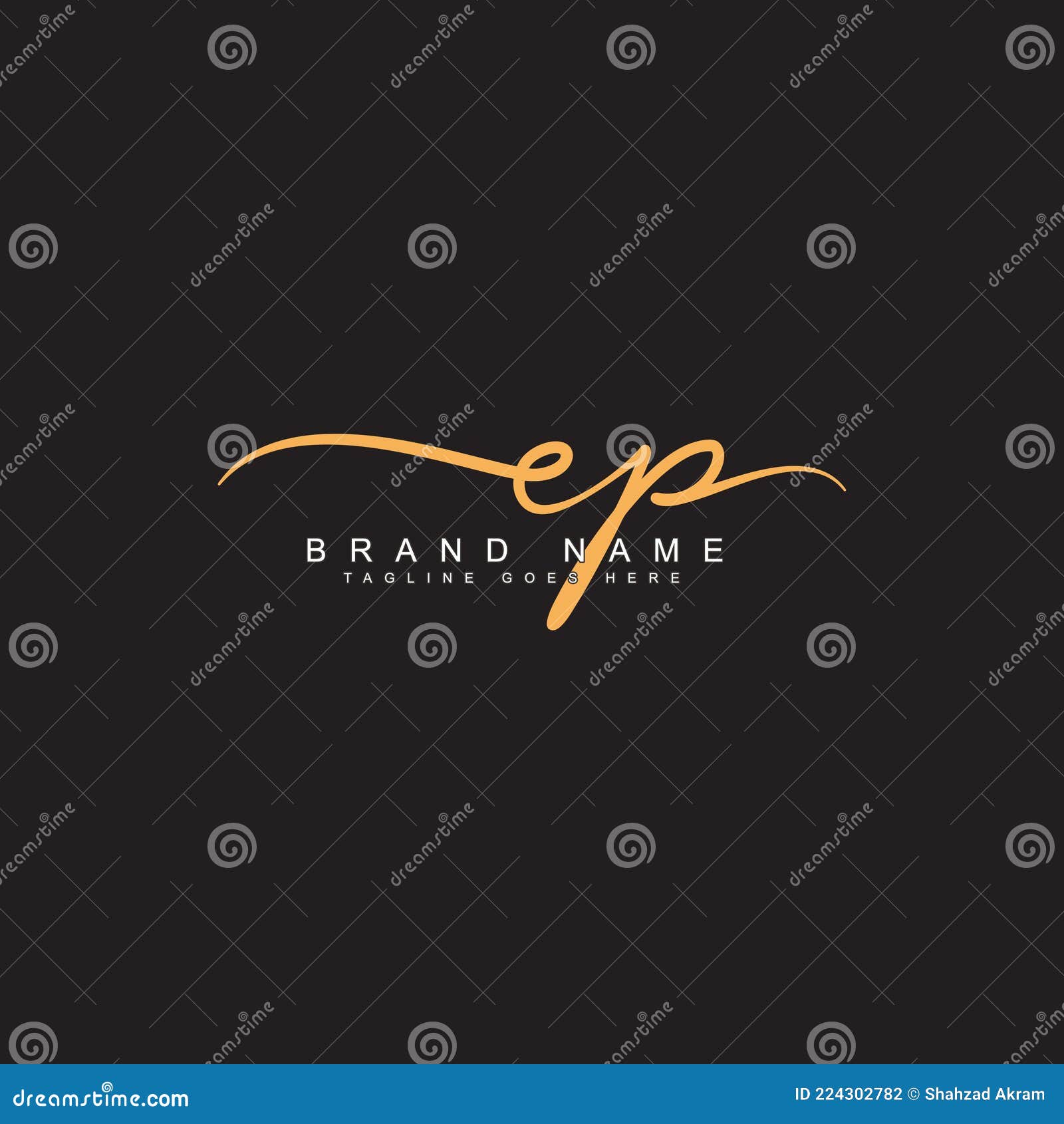 Initial Letter EP Logo - Handwritten Signature Logo for Alphabet E and ...