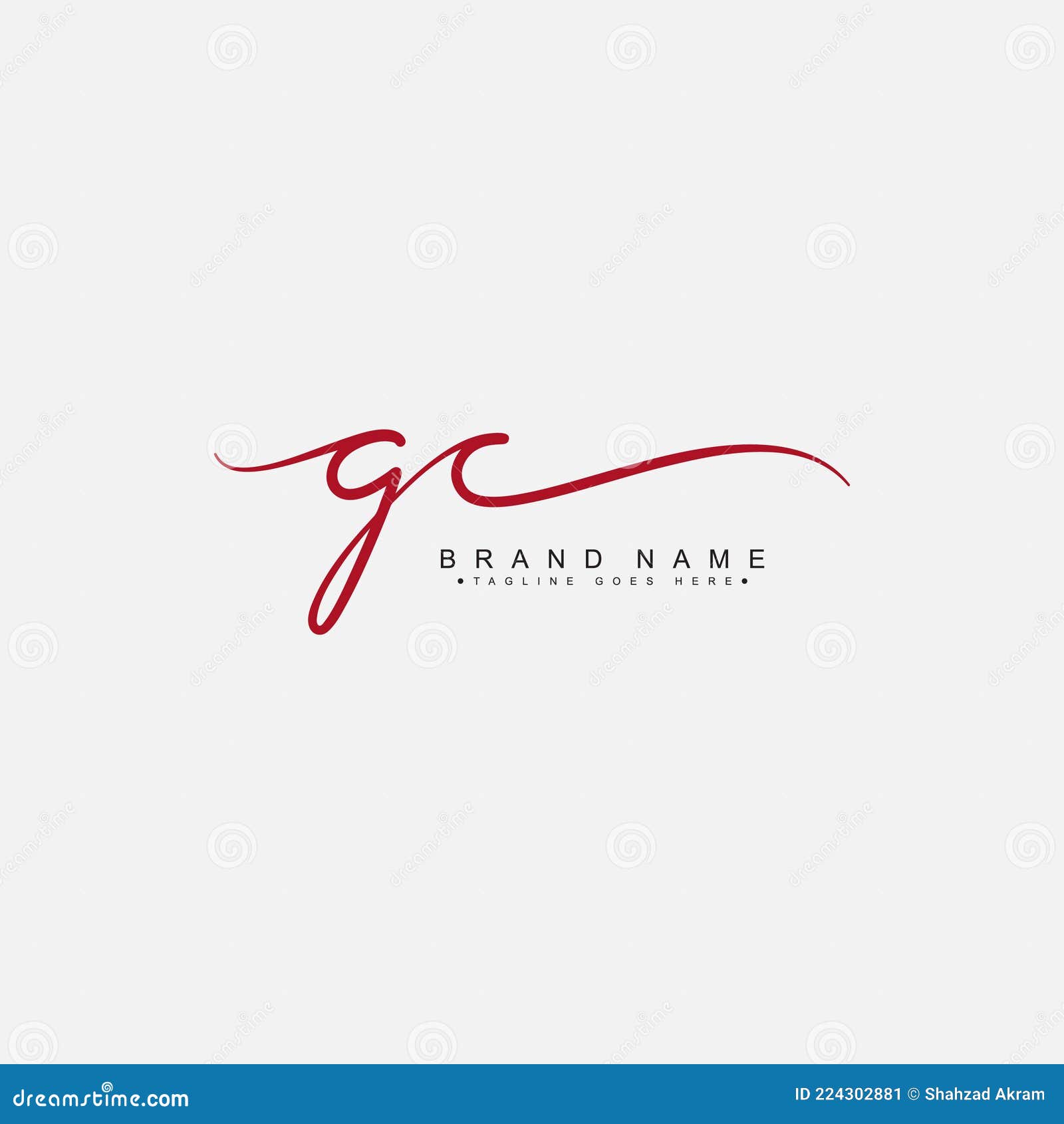 Initial Letter GC Logo - Handwritten Signature Logo for Alphabet G and ...