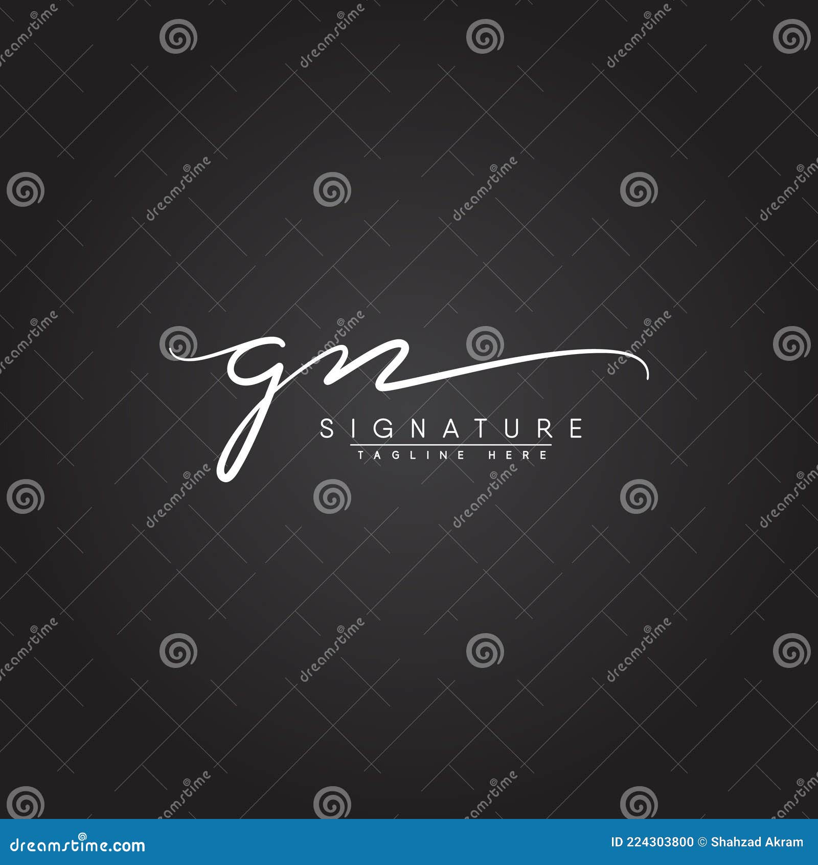 Initial Letter GN Logo - Handwritten Signature Logo for Alphabet G and ...