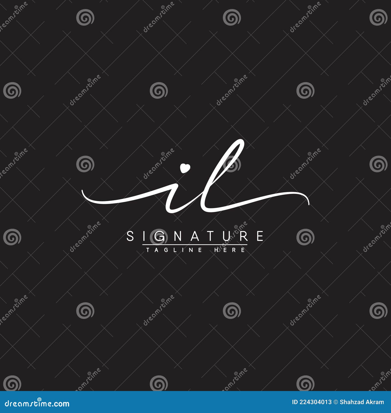 Initial Letter IL Logo - Handwritten Signature Logo for Alphabet I and ...