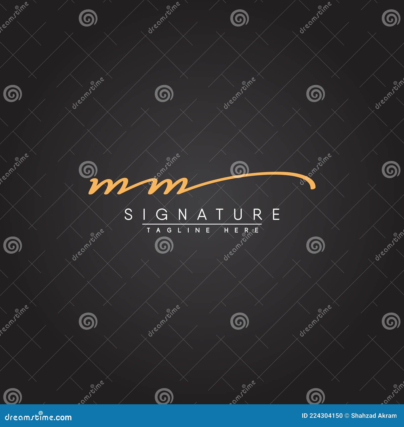 Initial Letter MM Logo - Handwritten Signature Logo Stock Vector ...