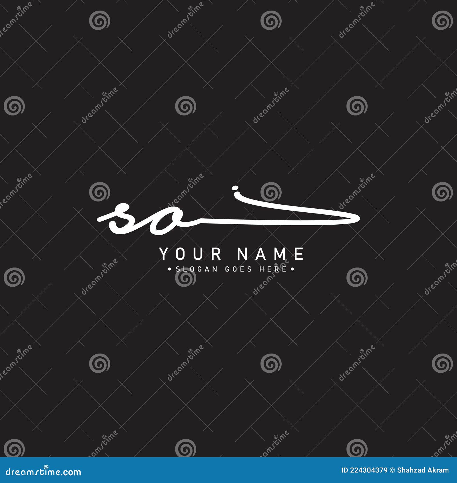Initial Letter so Logo - Handwritten Signature Logo for Alphabet S and ...