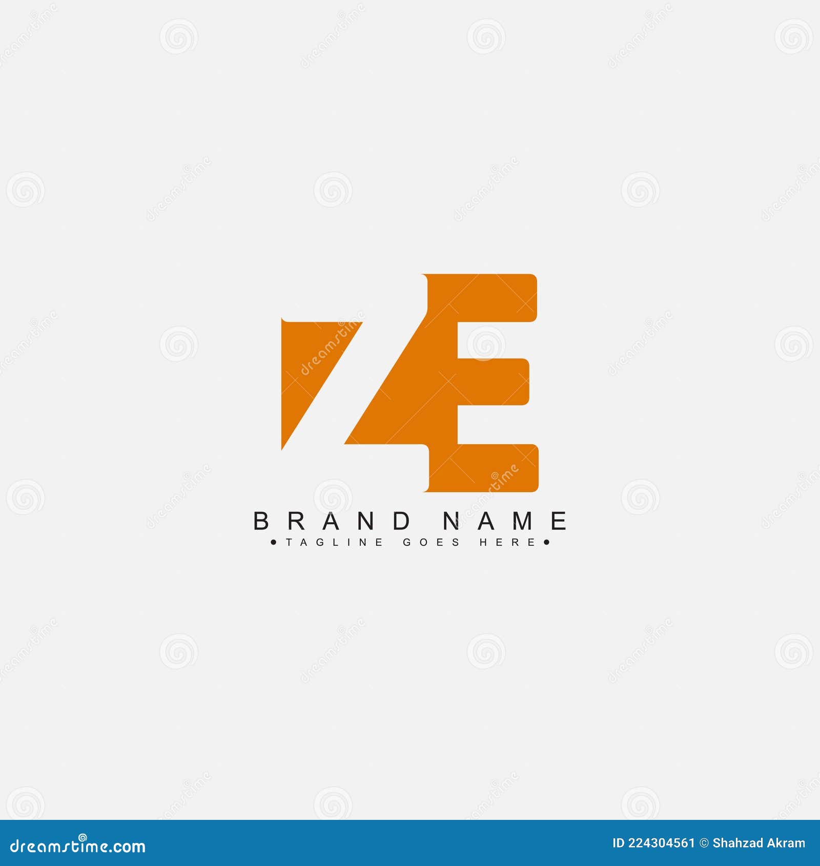 Initial Letter ZE Logo - Simple Business Logo Stock Vector ...