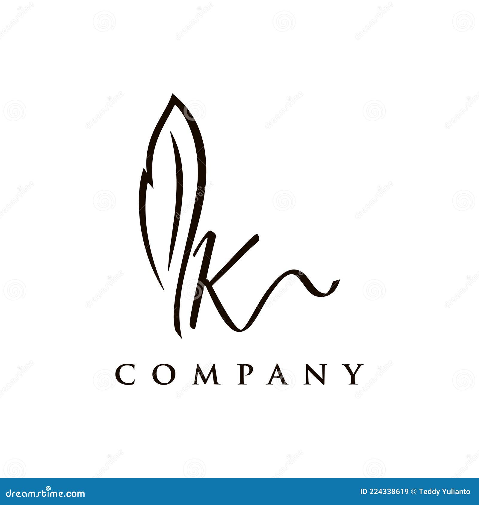 Stylish Logo Design Initial Signature K Stock Vector - Illustration of ...