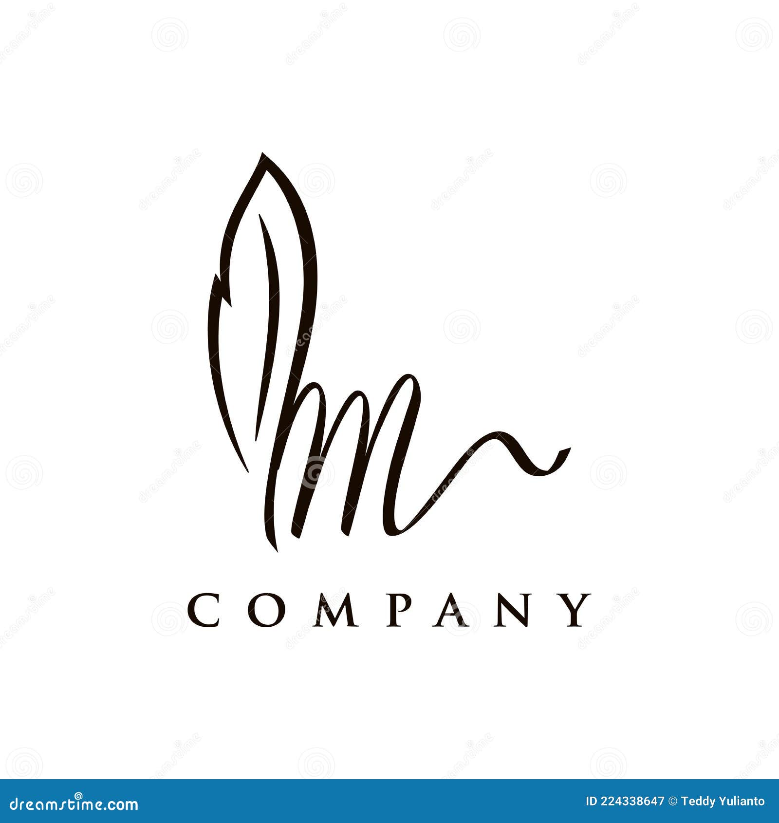 Stylish Logo Design Initial Signature M Stock Illustration ...