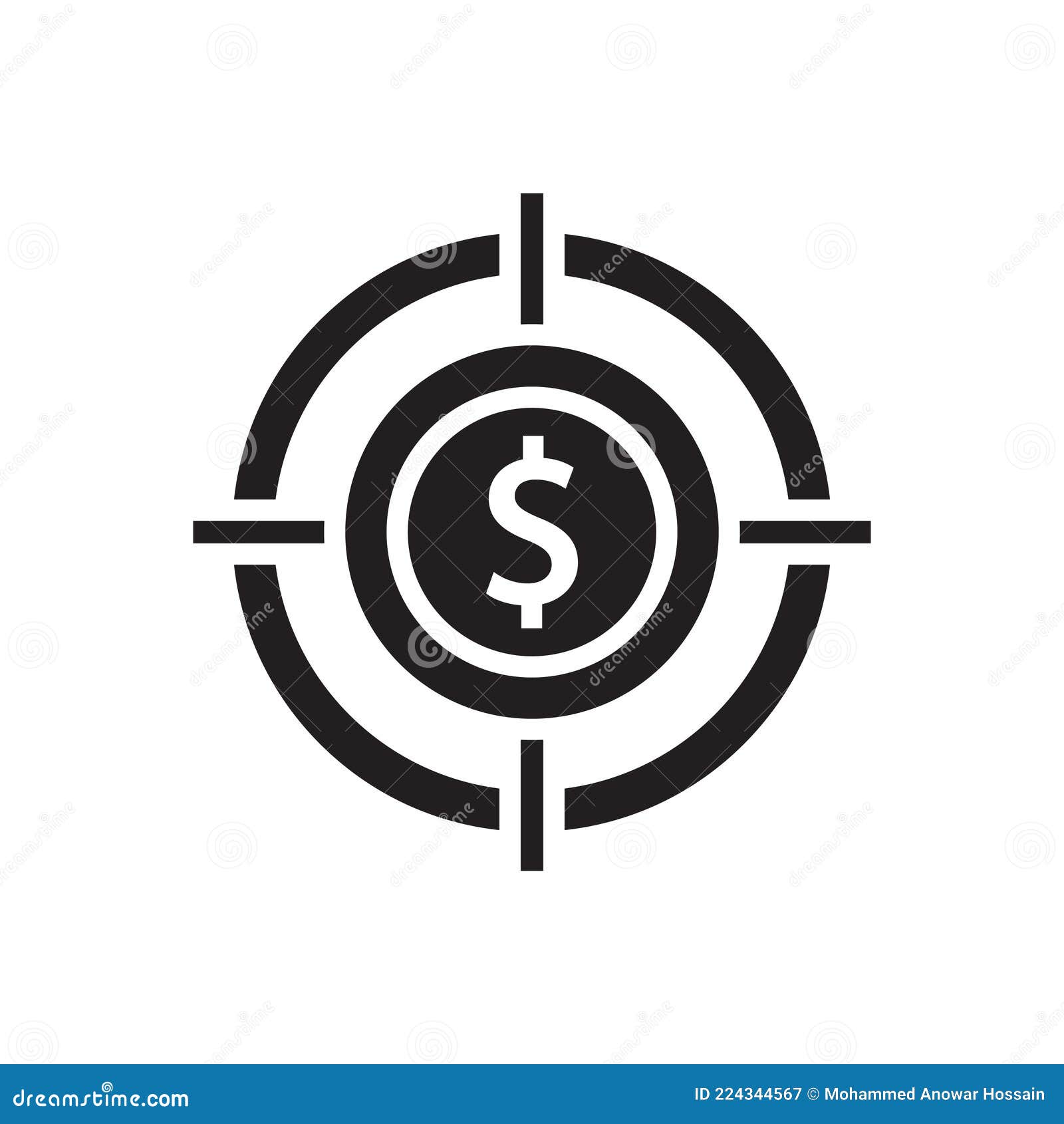 Profit Target Icon - Income Target Icon Stock Vector - Illustration of ...