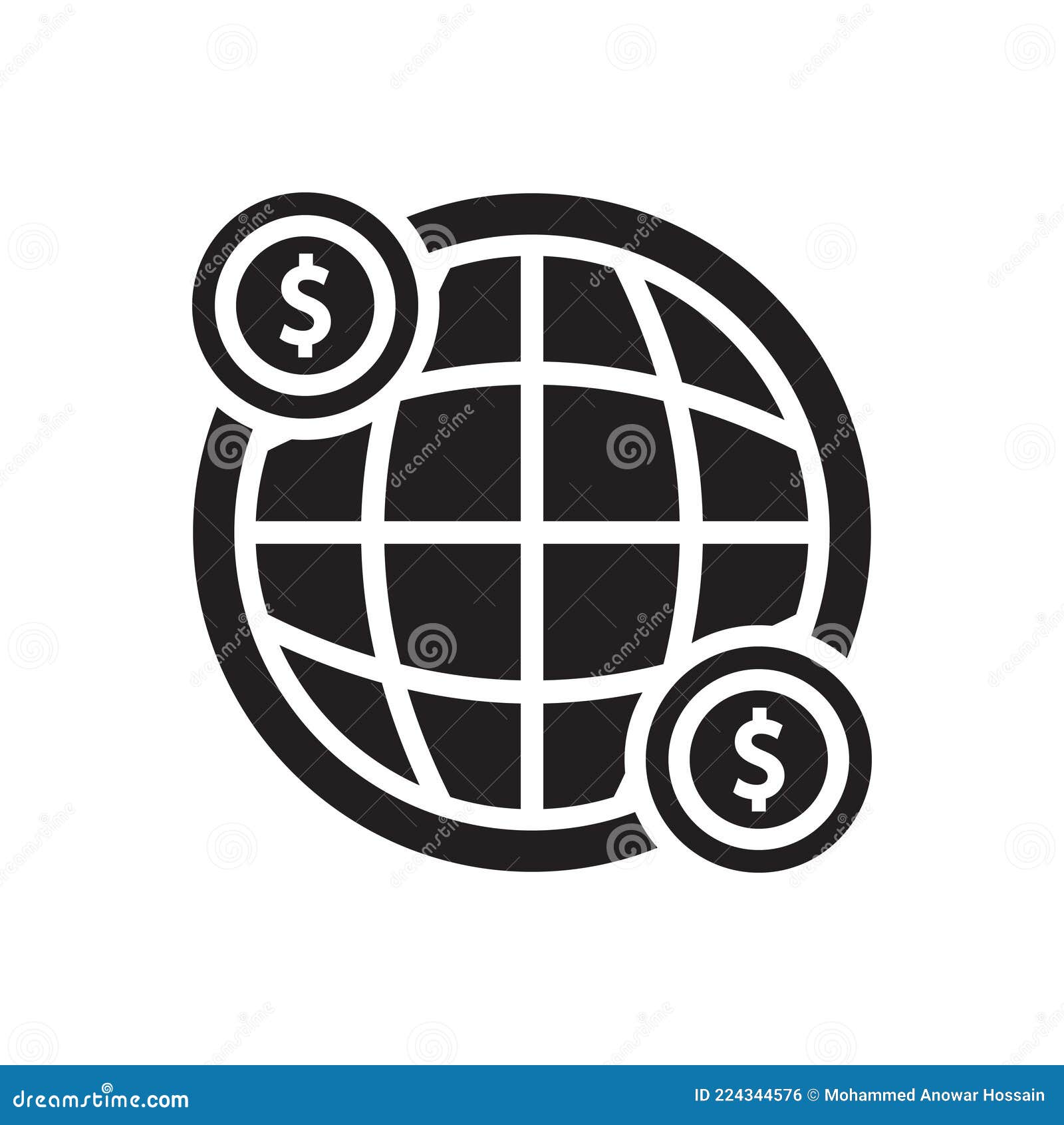 Global Investment Icon - World Economy Icon Stock Vector - Illustration ...