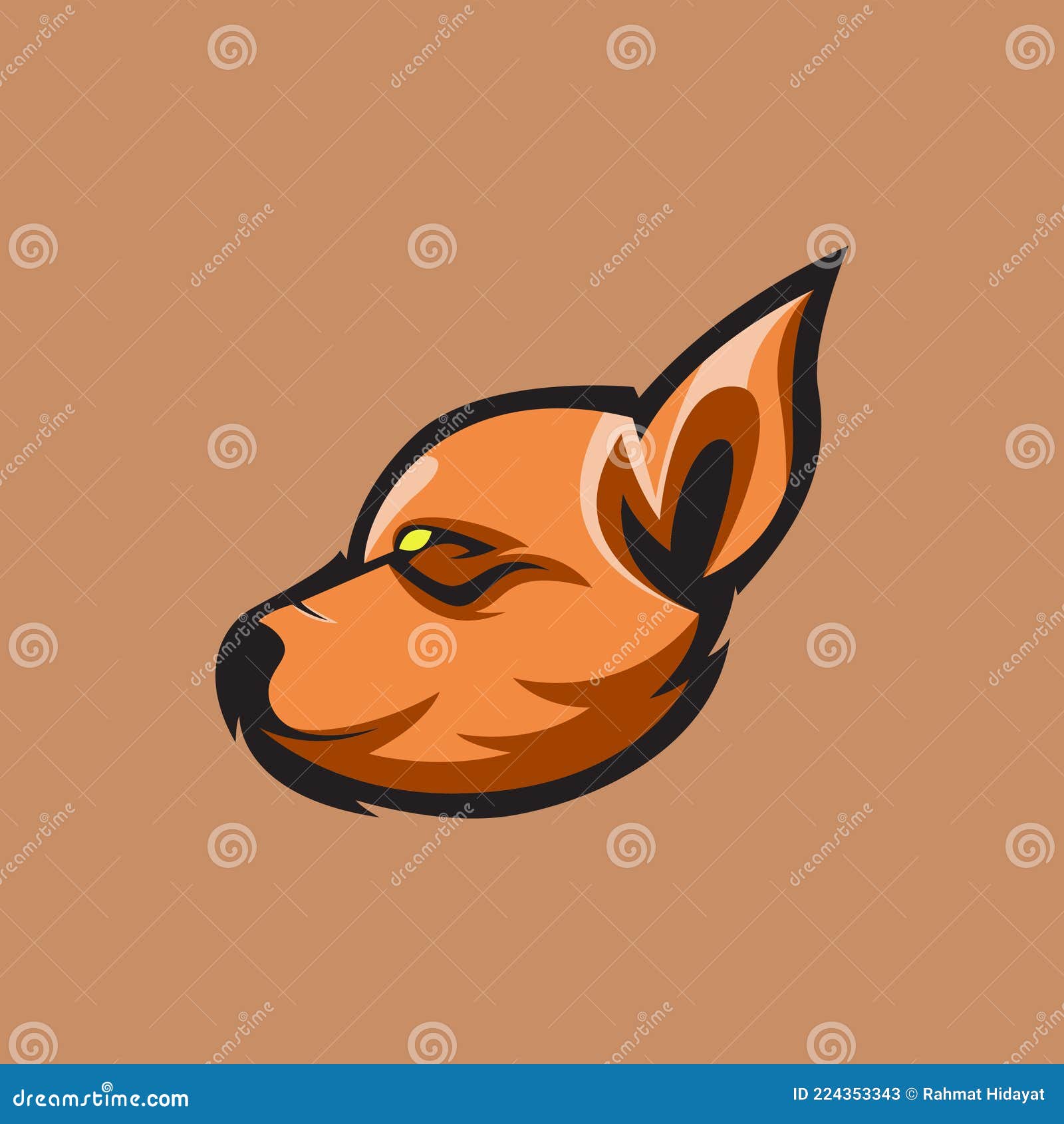 Sharp Gaze Dog Head Vector Illustration Mascot Stock Vector ...
