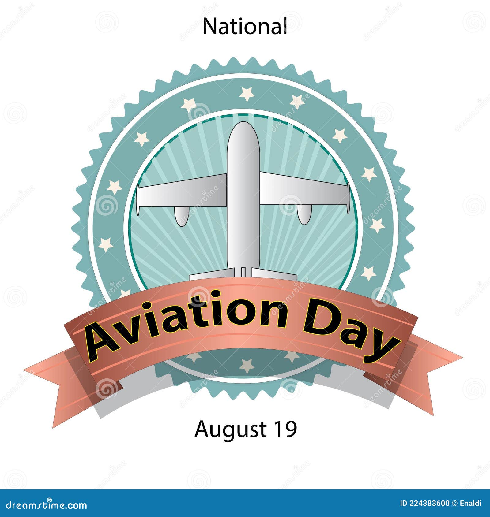 National Aviation Day Sign and Badge Stock Illustration - Illustration ...