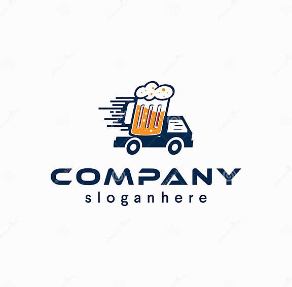 Beer Delivery Logo with Truck Icon Drink Design Vector Illustration ...