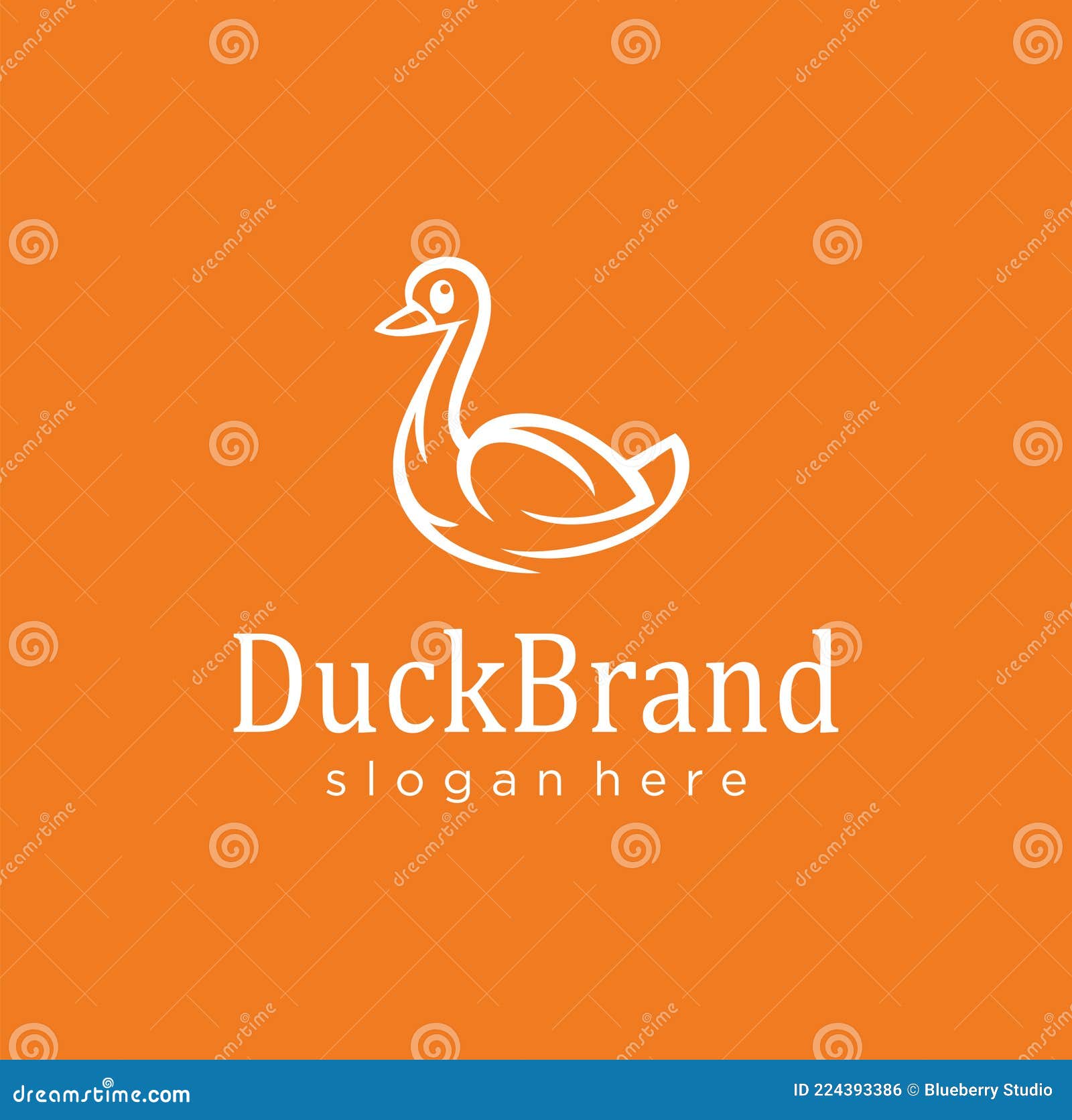 Goose Duck Logo Line Icon Symbol Design Vector Illustration. Swan ...