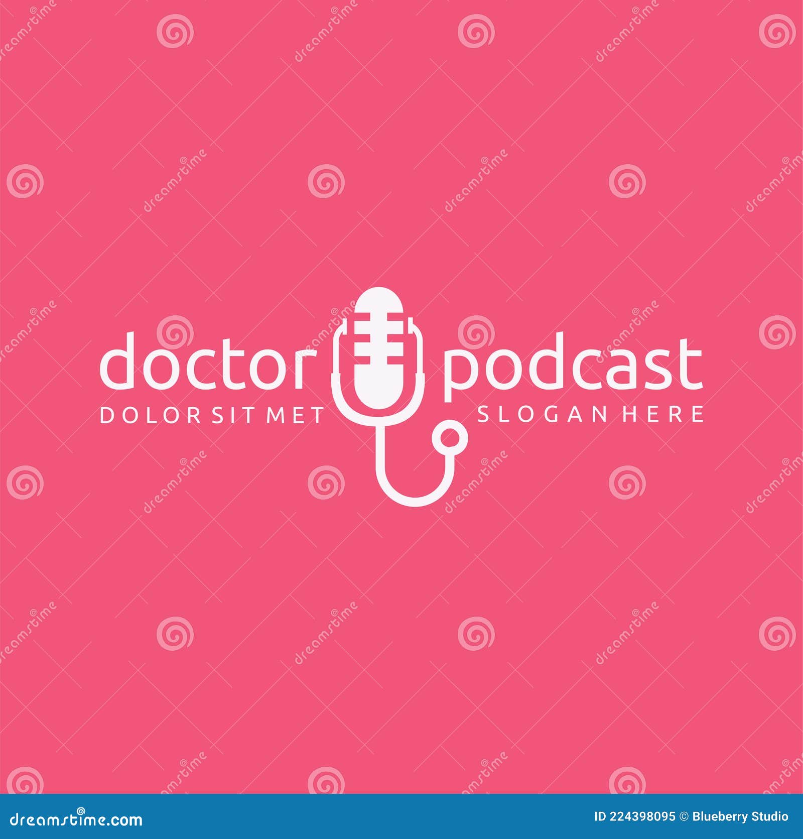 Doctor Podcast Logo Symbol Medical Mic Microphone Icon Design Healthy ...