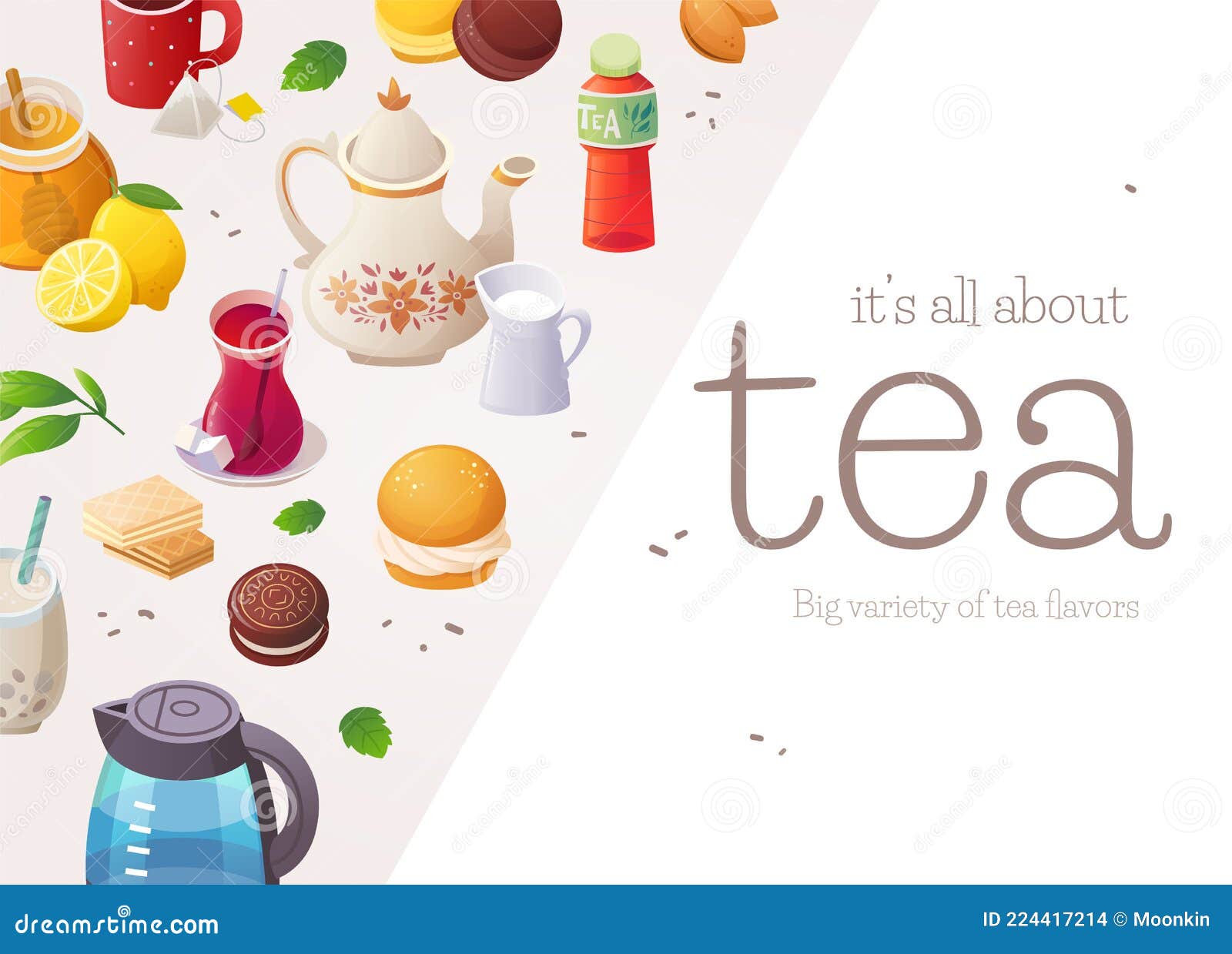Illustration with Text for Promotional Products of Tea Shops or Any ...