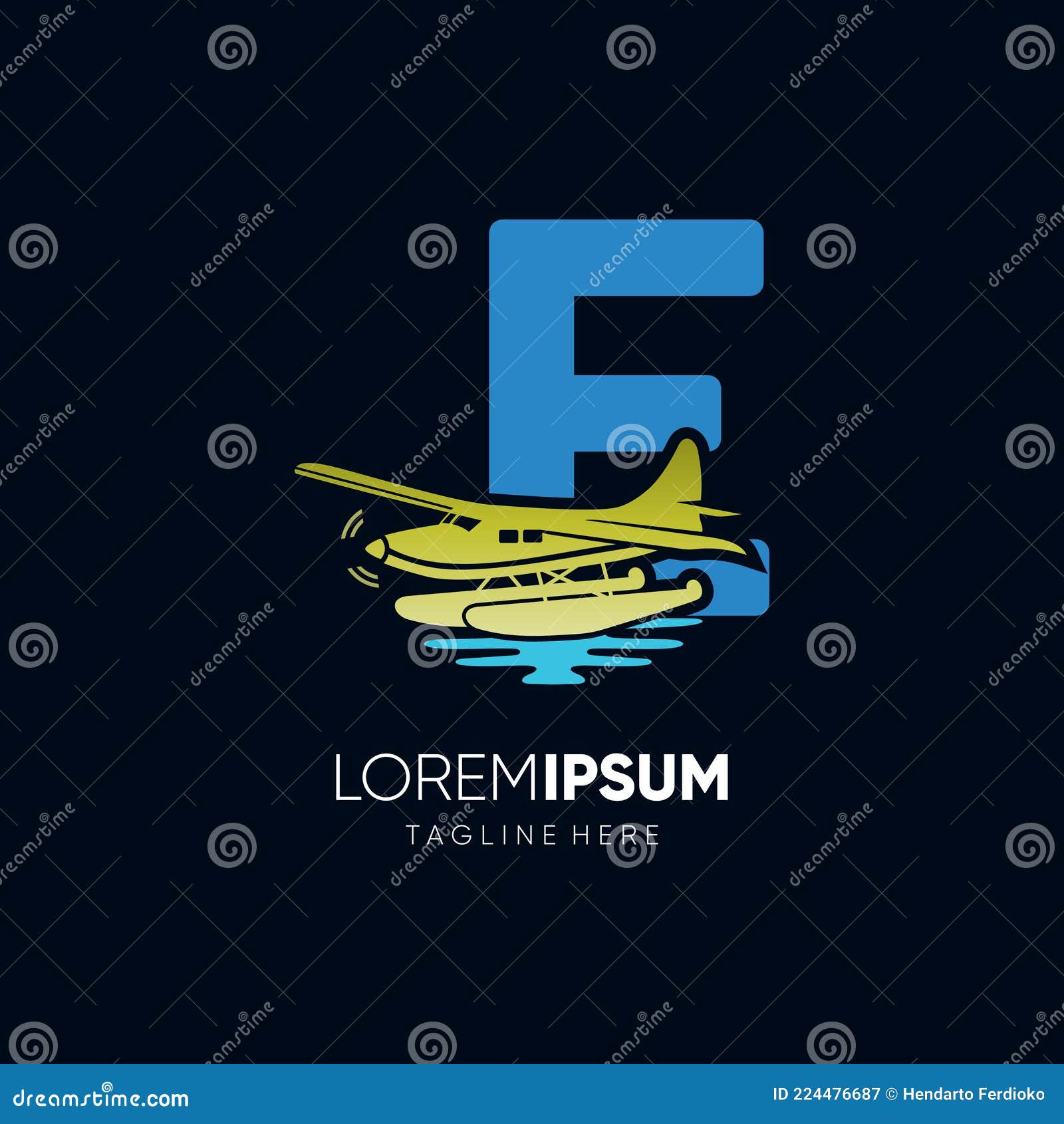 Letter E Water Plane Logo Design Vector Graphic Stock Vector ...