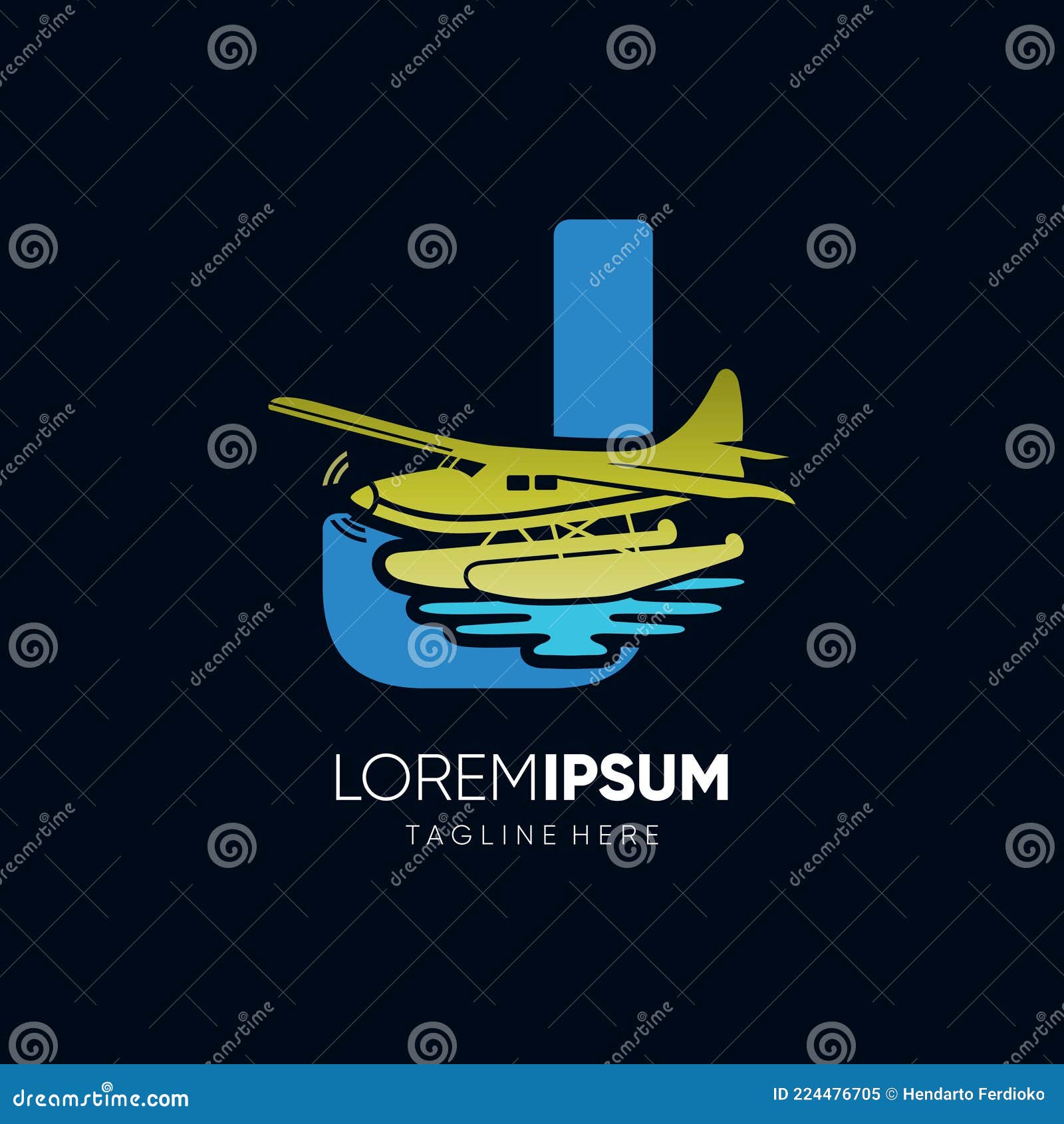 Letter J Water Plane Logo Design Vector Graphic Stock Vector ...
