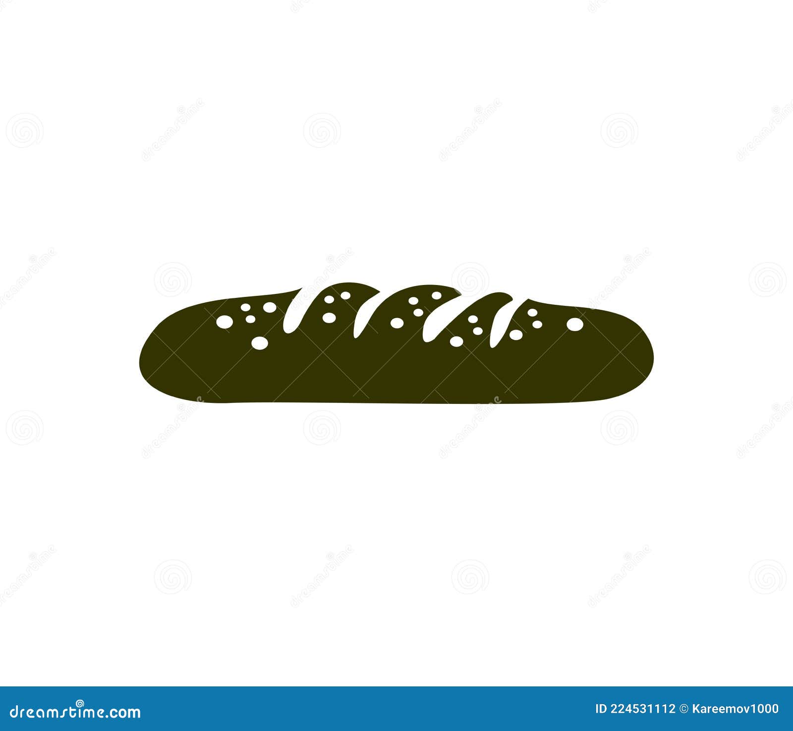 Bread Icon with Black and White Color Concept Stock Vector ...