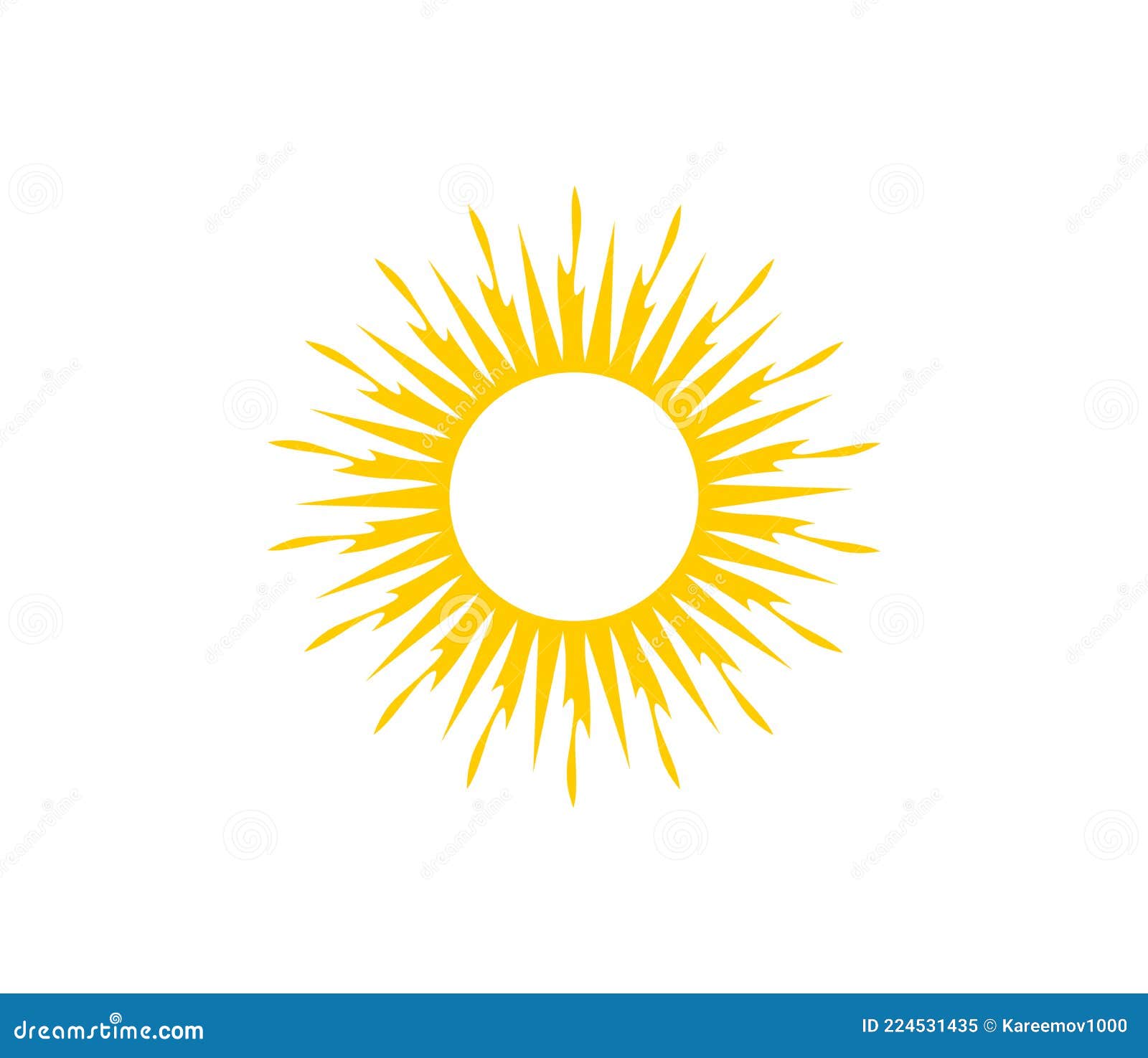 Yellow sun icon and logo stock vector. Illustration of round - 224531435