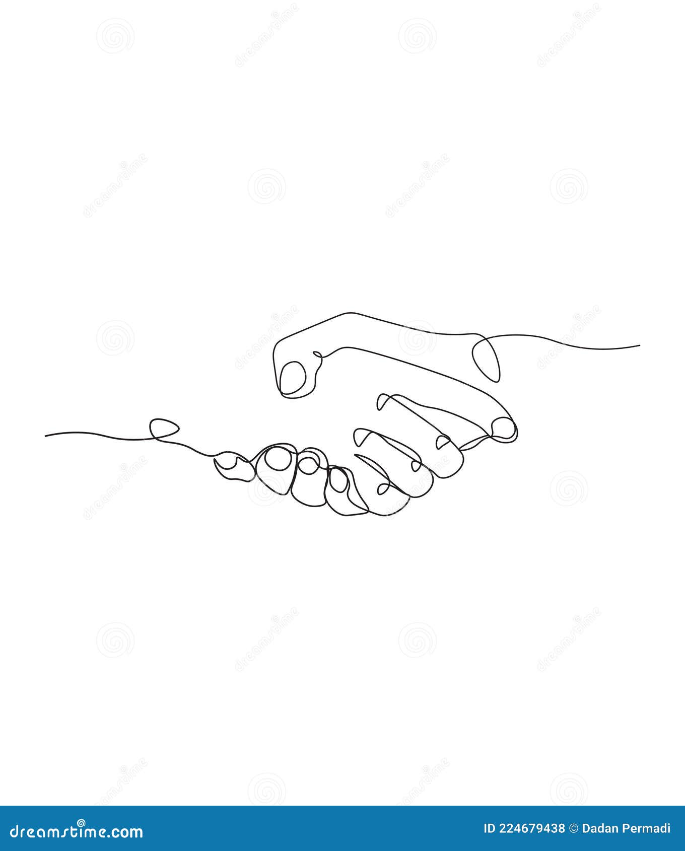 Oneline Handshake, Outline Simple Icon Or Logo Vector Illustration ...