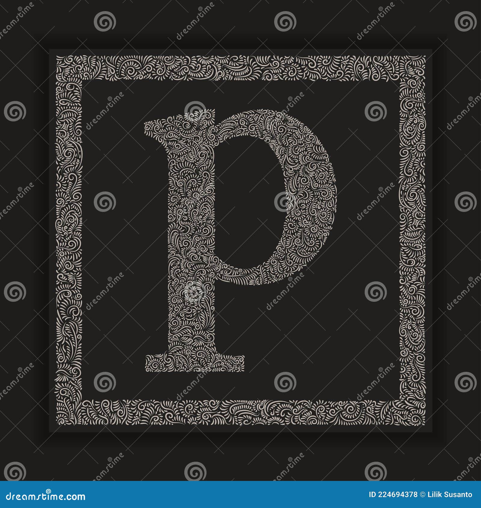 Decorative Letter P Monogram Logo Alphabet Vector Stock Vector ...