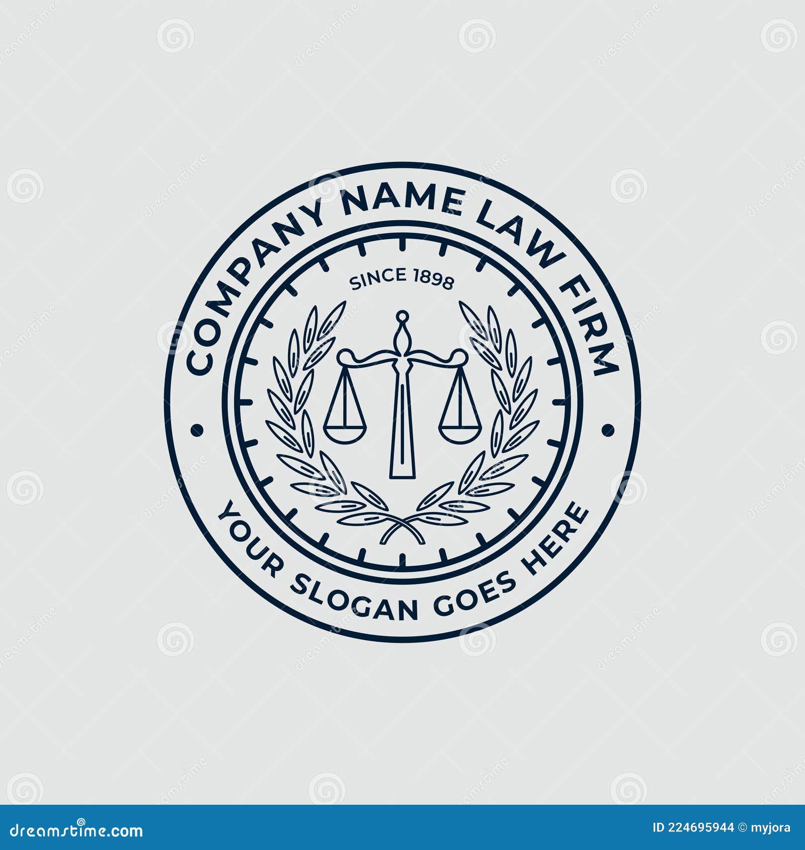 Classic Lawyer Circle Emblem Logo Stock Vector - Illustration of flora ...
