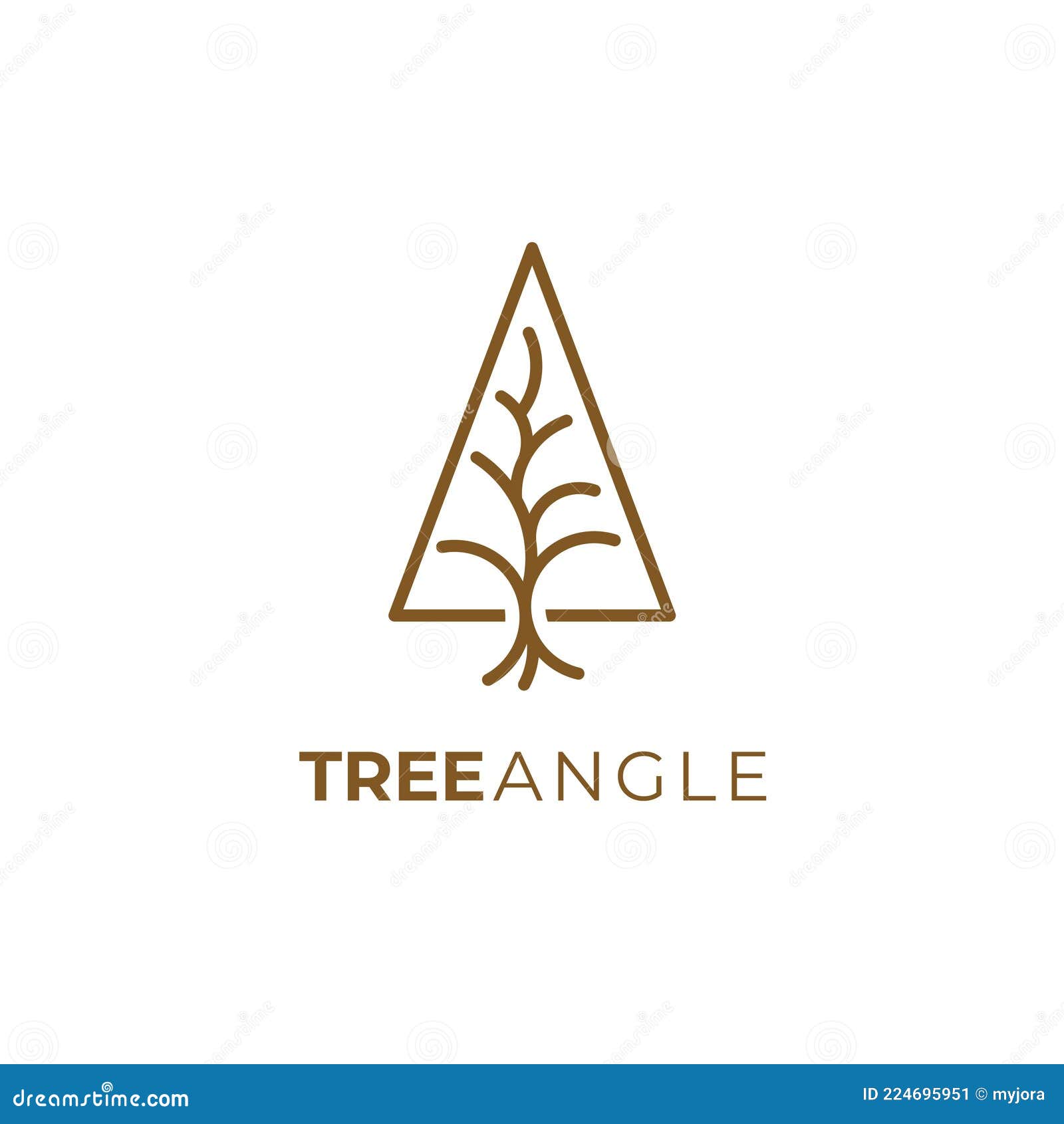 Triangle and tree logo stock vector. Illustration of drawing - 224695951