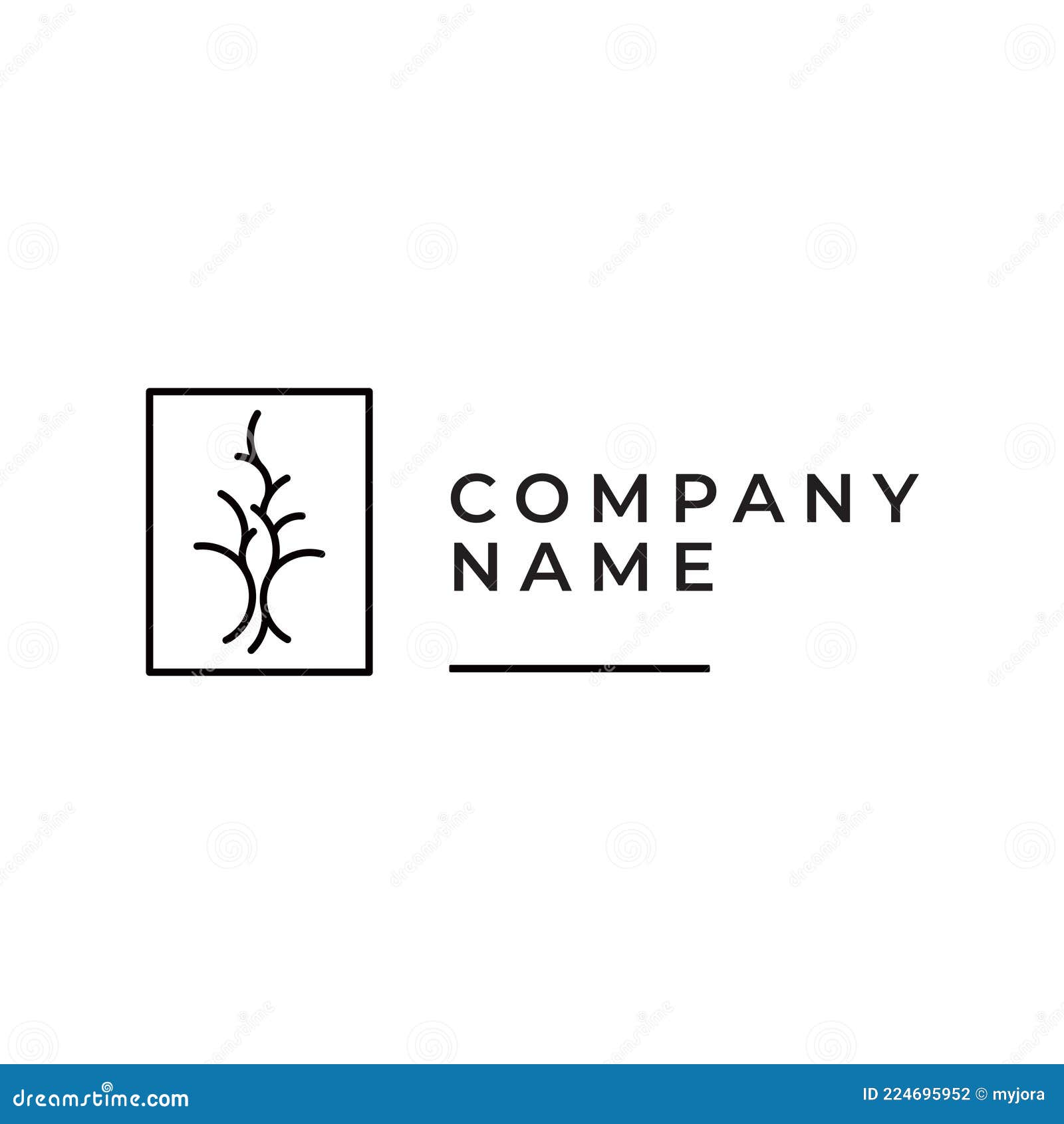 Tree Branch line art logo stock vector. Illustration of nature - 224695952