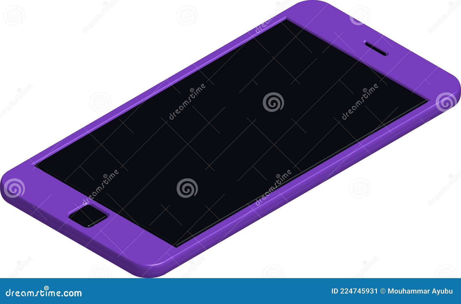 Isometric Mobile Phone Mock-up Vector Illustration. Smartphone ...