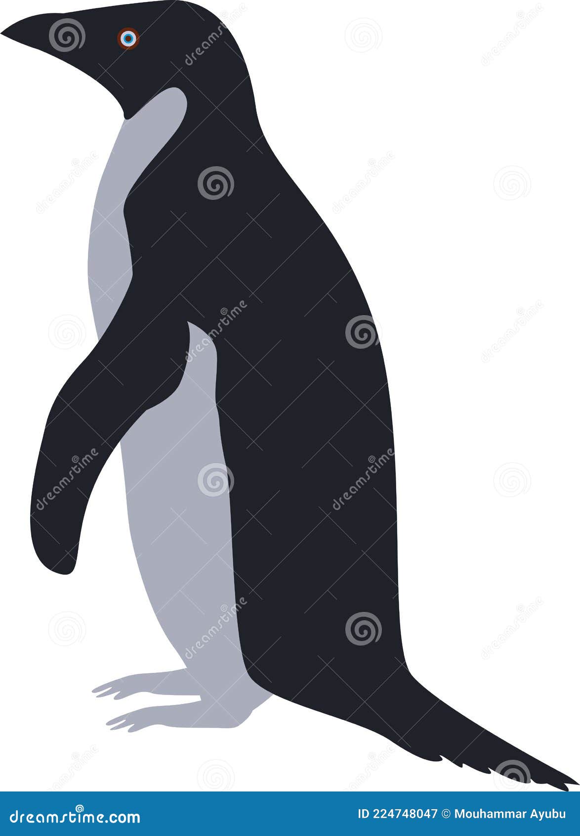 Flat Penguin Character Stylized As A Native American With Tomahawk ...