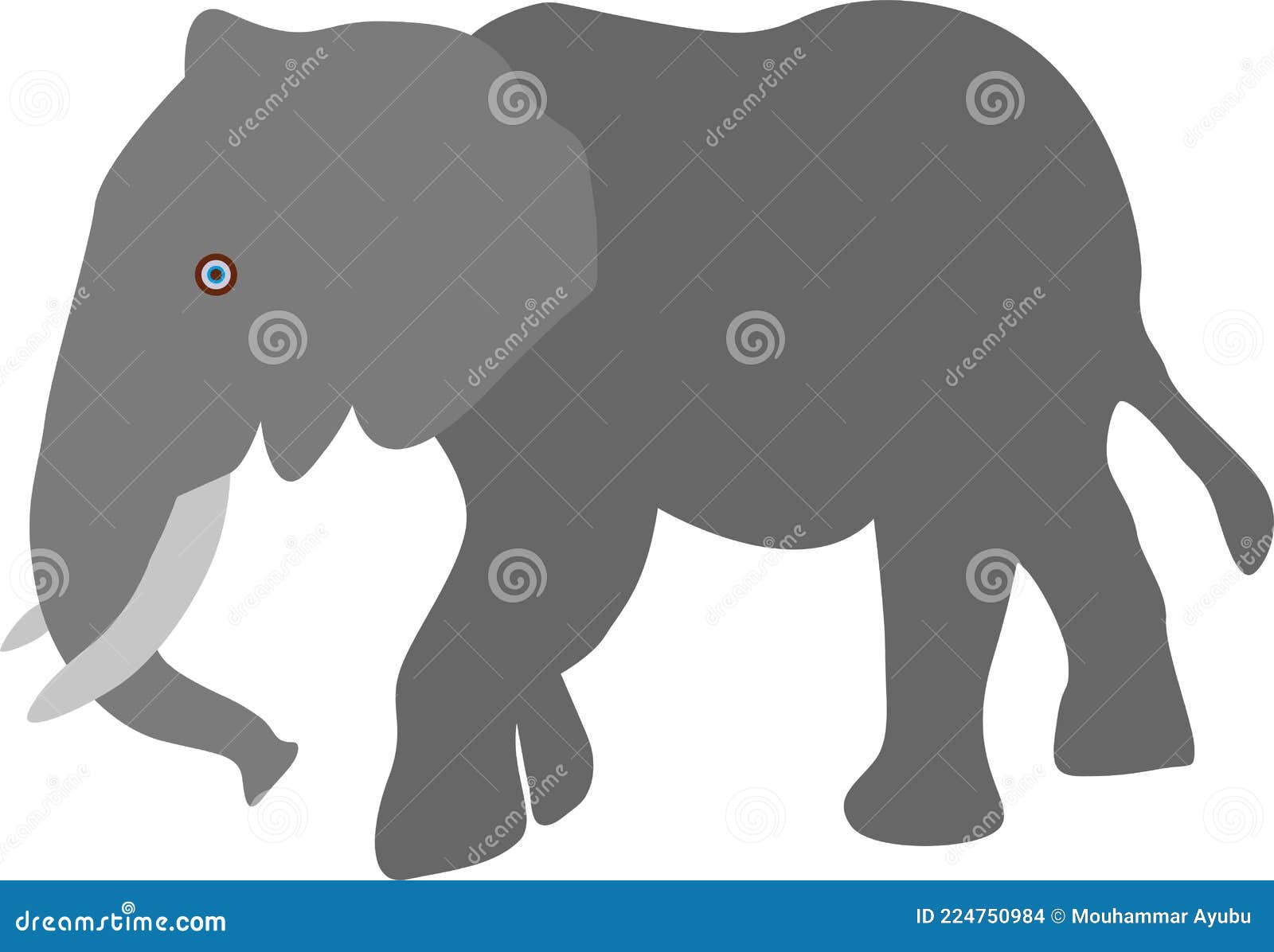 Artistic Flat Elephant Vector Illustration Stock Vector - Illustration ...