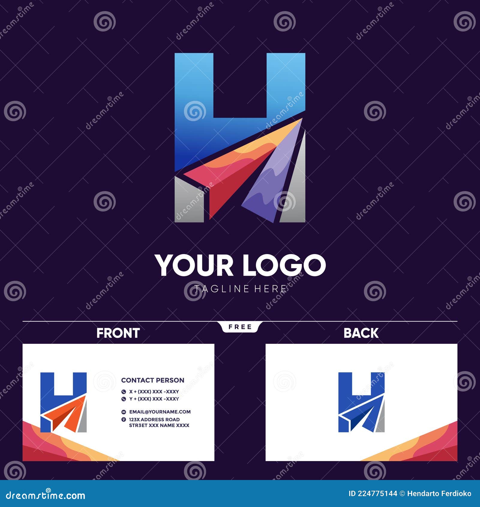 Letter H Paper Plane Logo Design Vector Icon Graphic Stock Vector ...