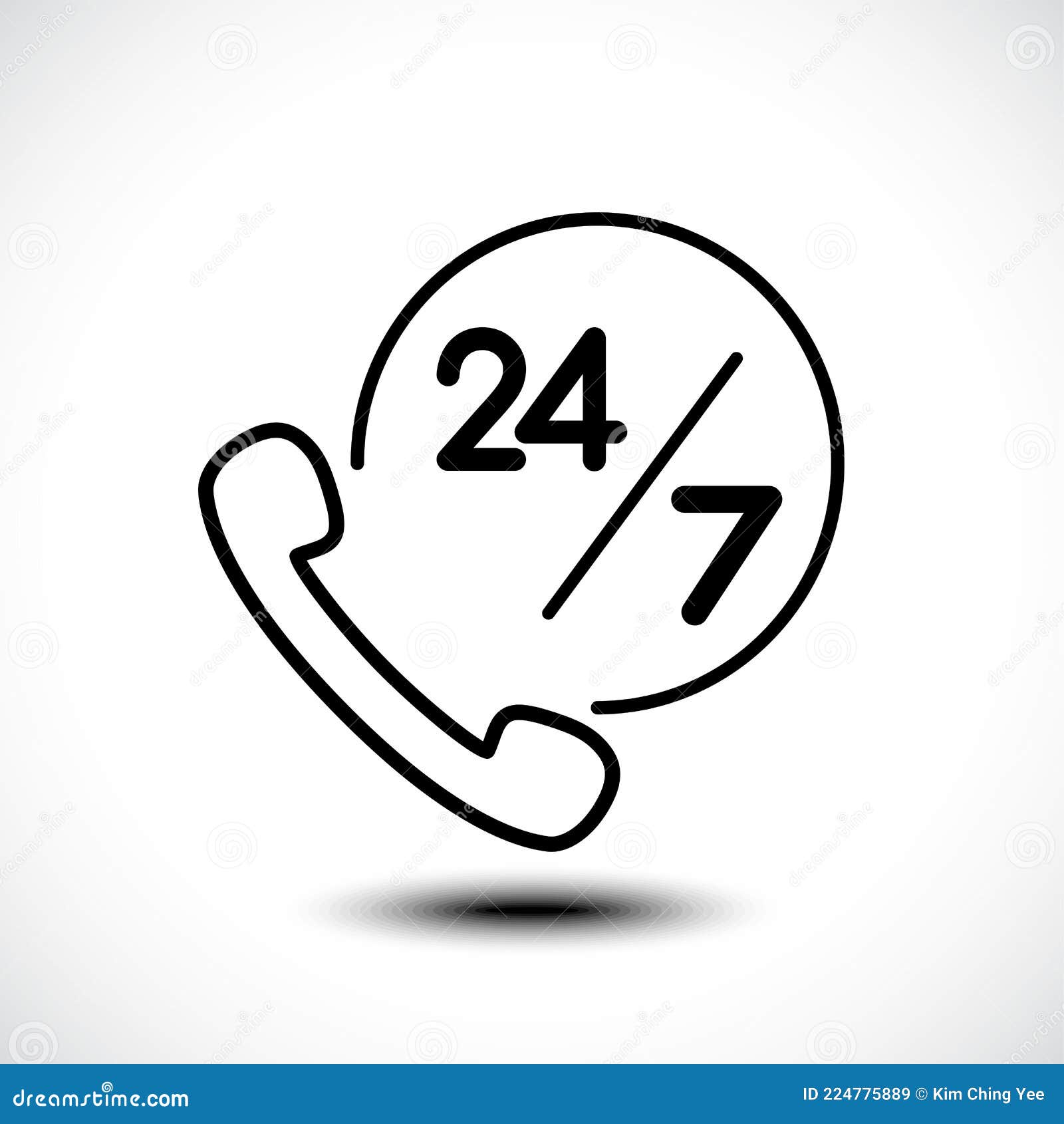 24 Hours Call Center Support Icon Stock Vector - Illustration of ...