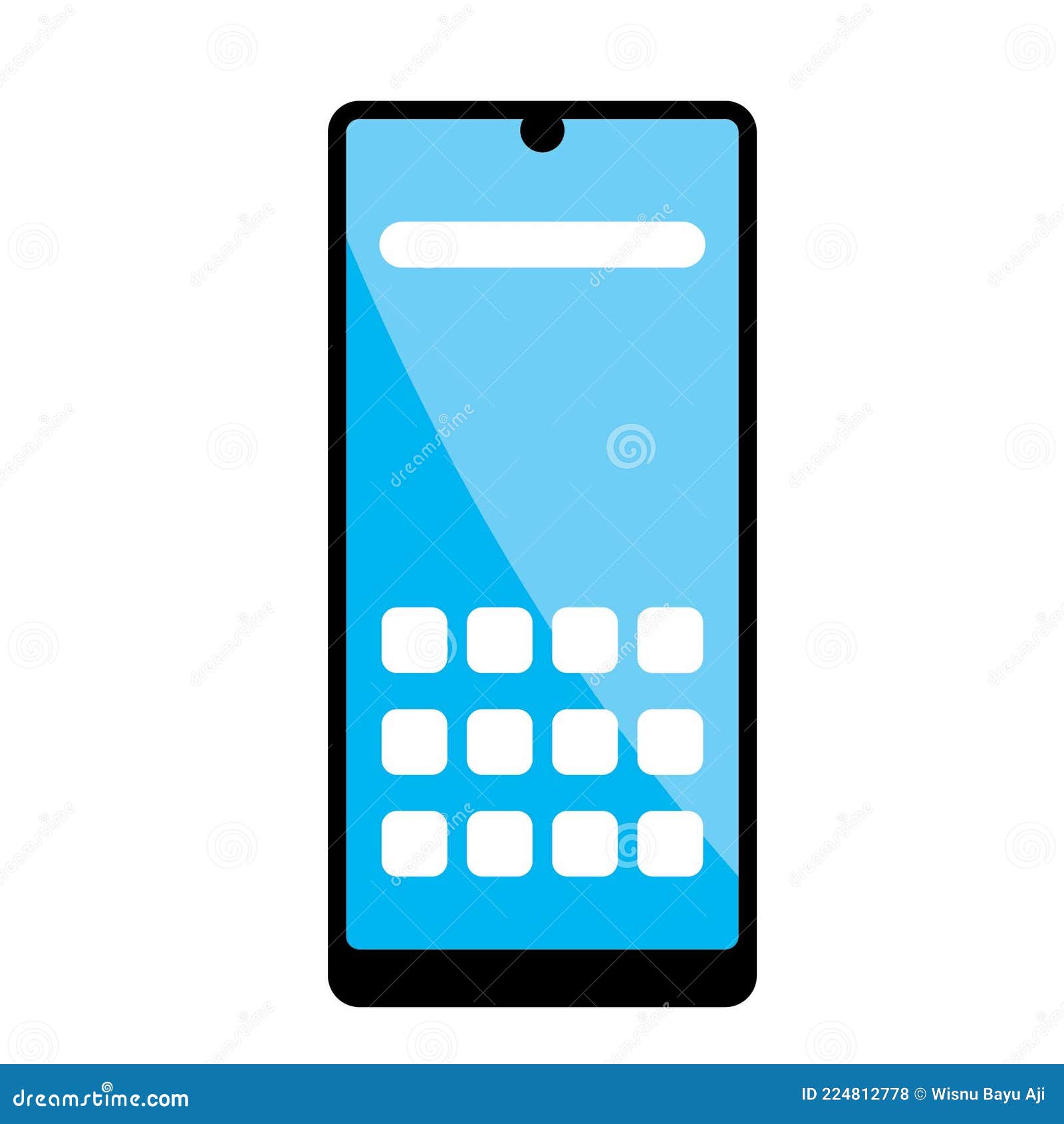 Smartphone Blue Screen with Icon Stock Vector - Illustration of ...