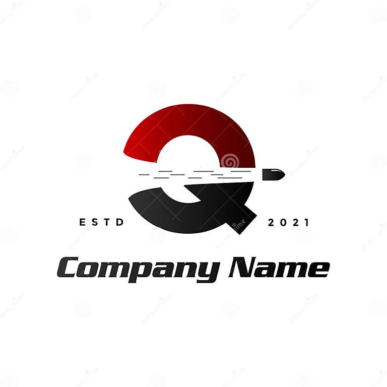 Modern and Stylish Initial Q Bullet Shot Stock Vector - Illustration of ...