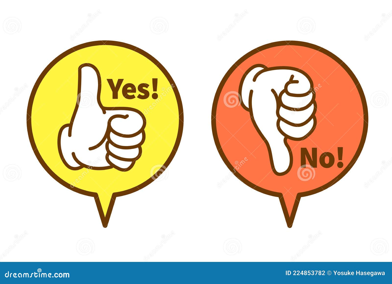 Yes No Hand Sign Balloon,vector Illustration Stock Illustration ...