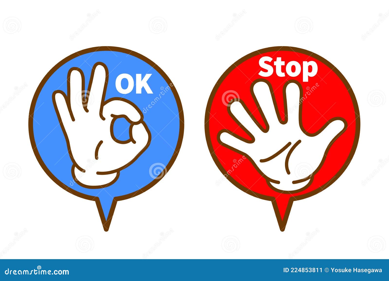 OK Stop Hand Sign Balloon, Vector Illustration Stock Illustration ...