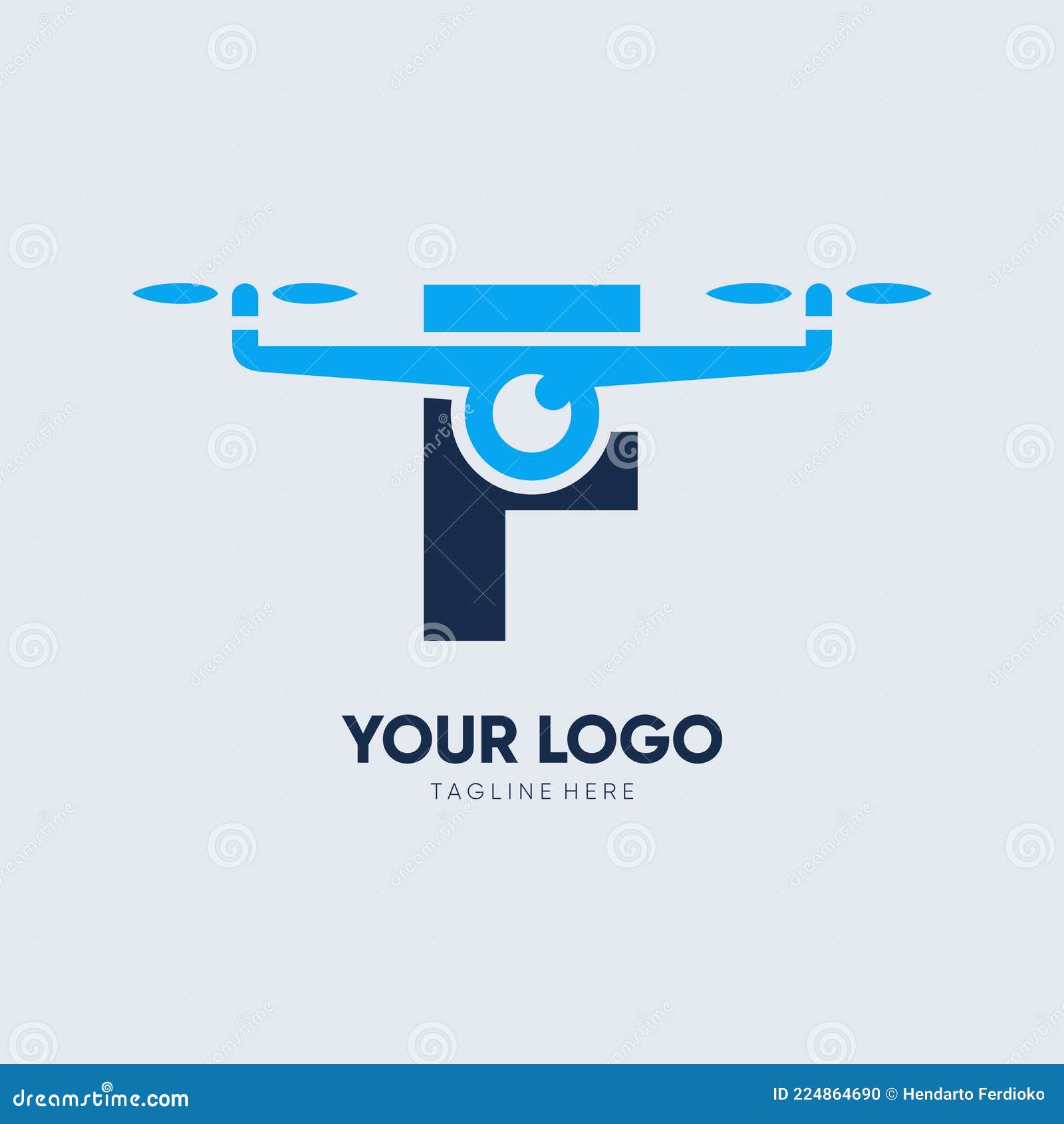 Letter F Drone Logo Design Vector Icon Graphic Stock Vector ...