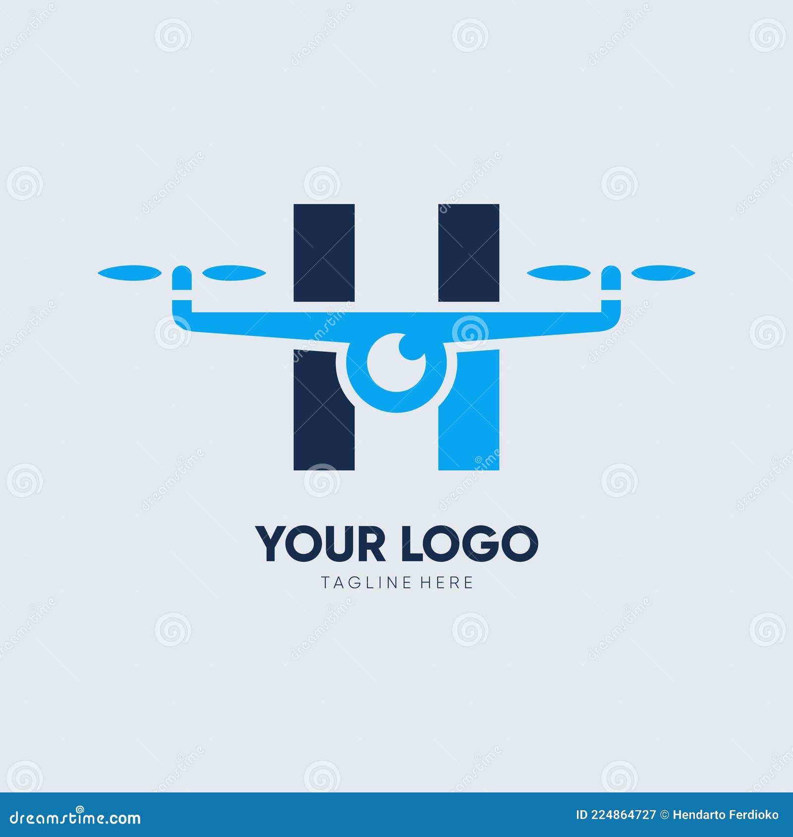 Letter H Drone Logo Design Vector Icon Graphic Stock Vector ...