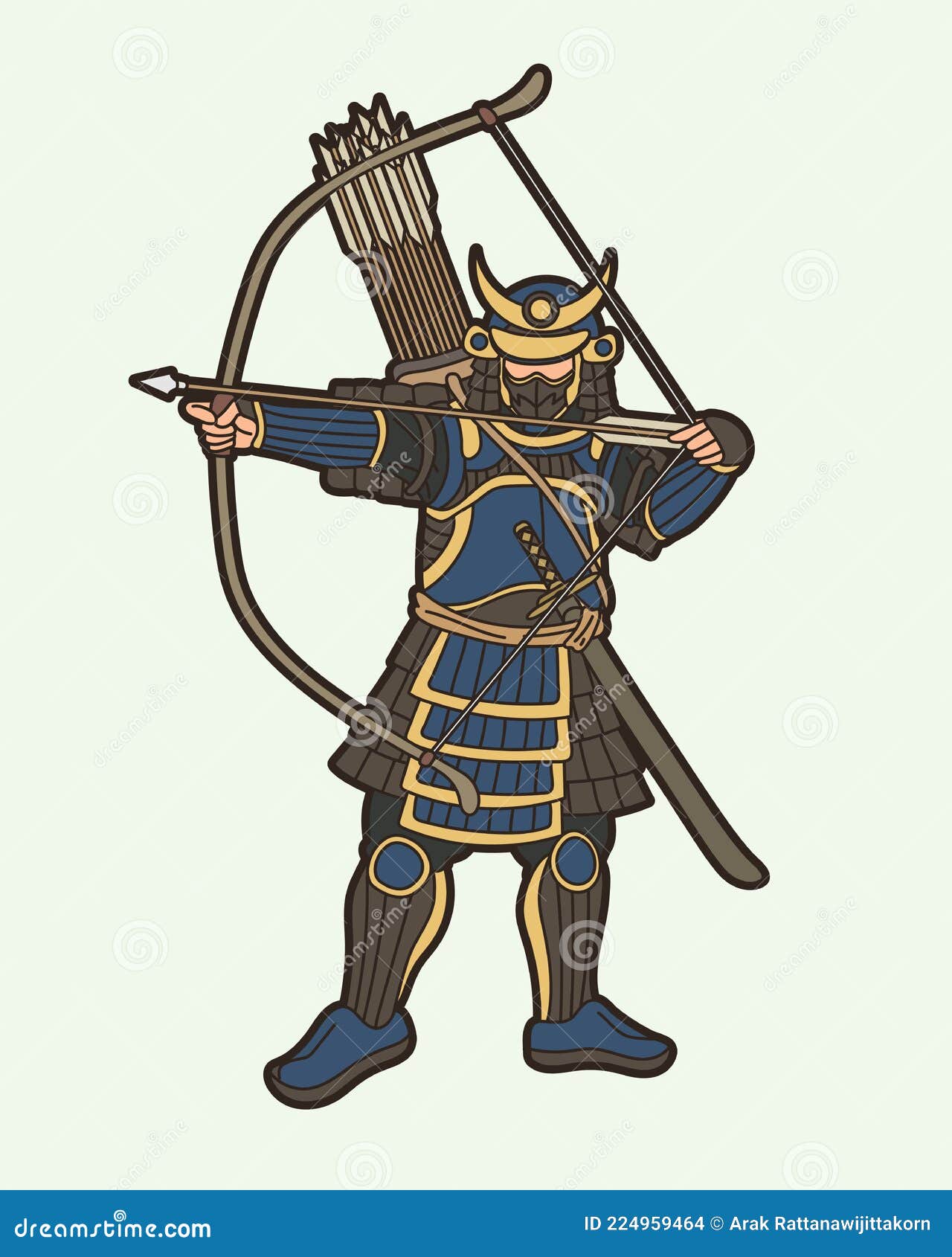 Bushido Armor- Samurai Warrior Armor Japanese Style .3D Rendering Stock ...