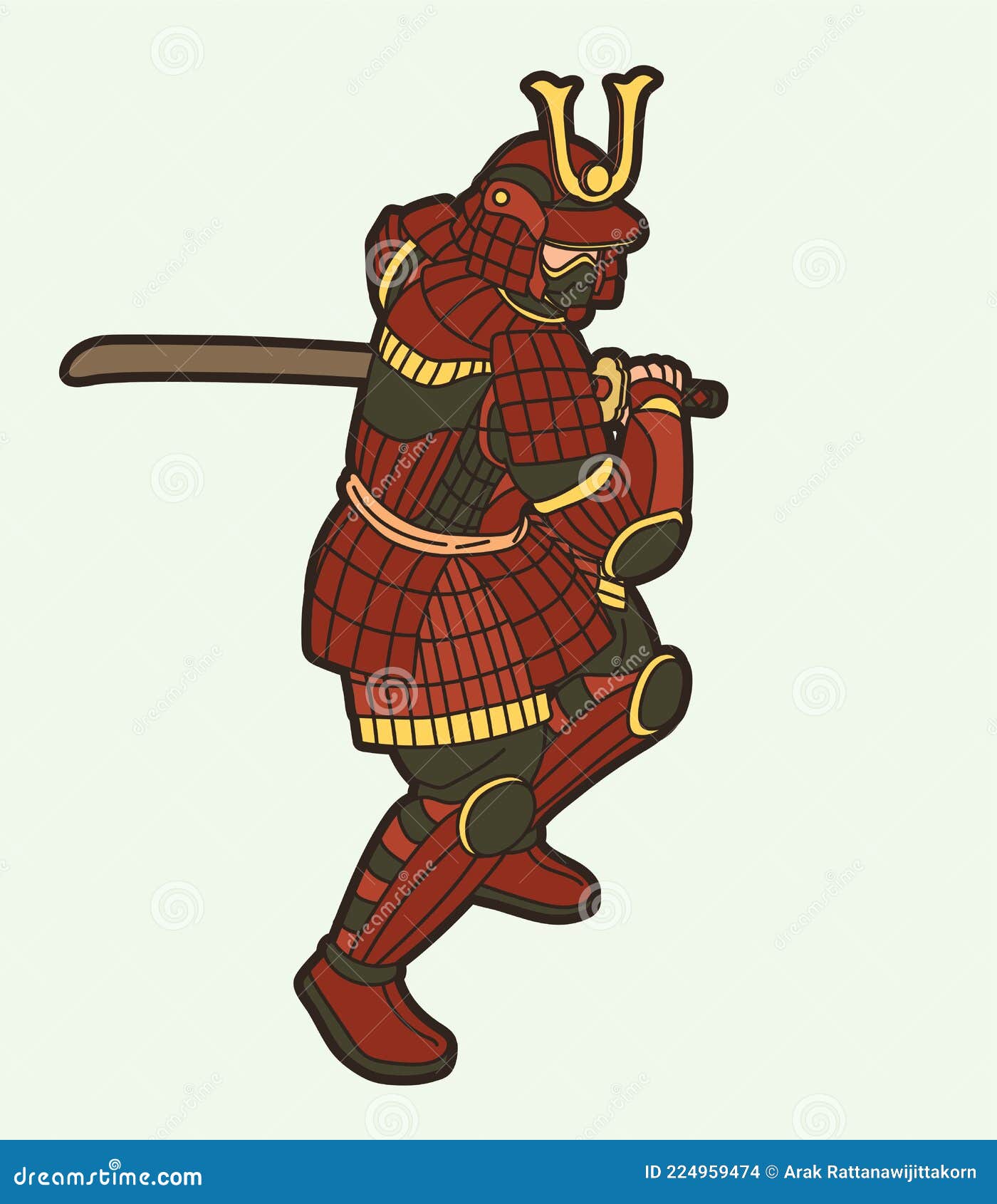 Bushido Armor- Samurai Warrior Armor Japanese Style .3D Rendering Stock ...