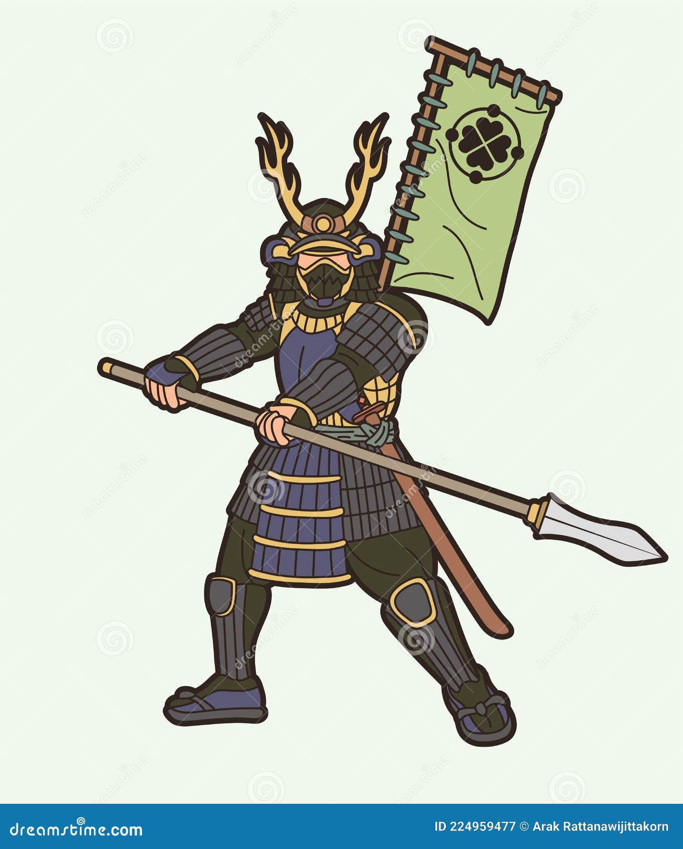 Bushido Armor- Samurai Warrior Armor Japanese Style .3D Rendering Stock ...