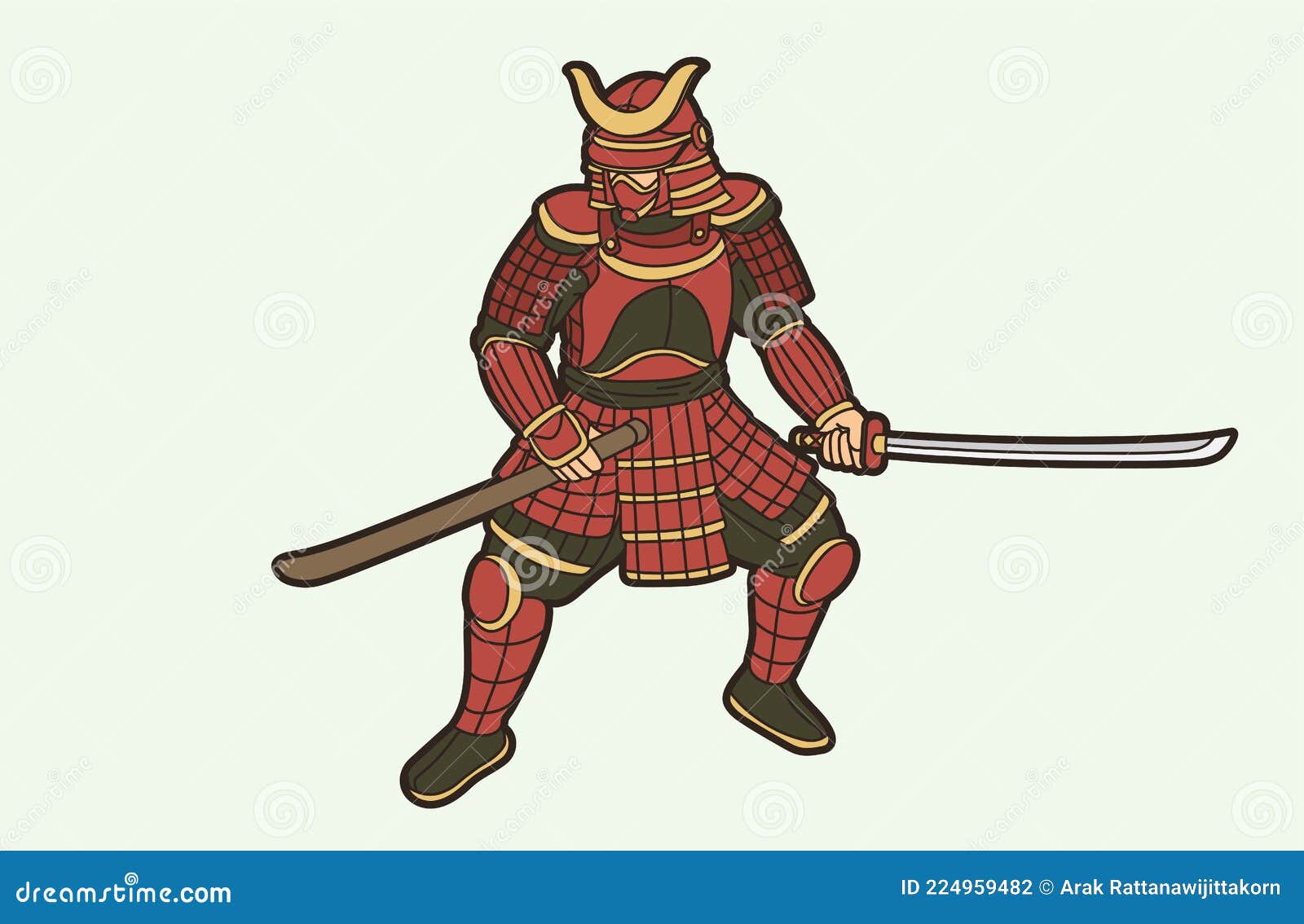 Bushido Armor- Samurai Warrior Armor Japanese Style .3D Rendering Stock ...