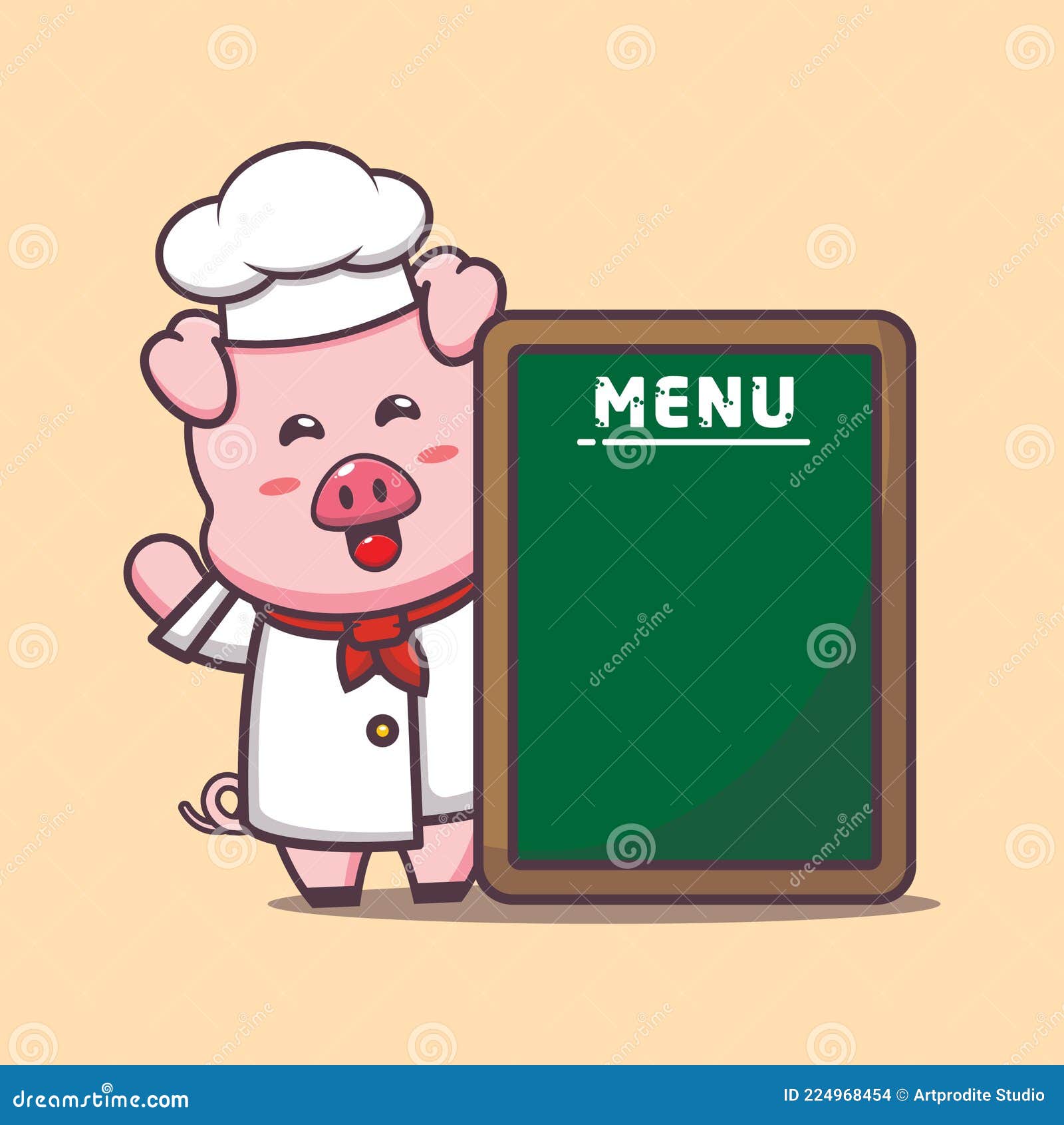 Cute Chef Pig Character Illustration Stock Vector - Illustration of ...