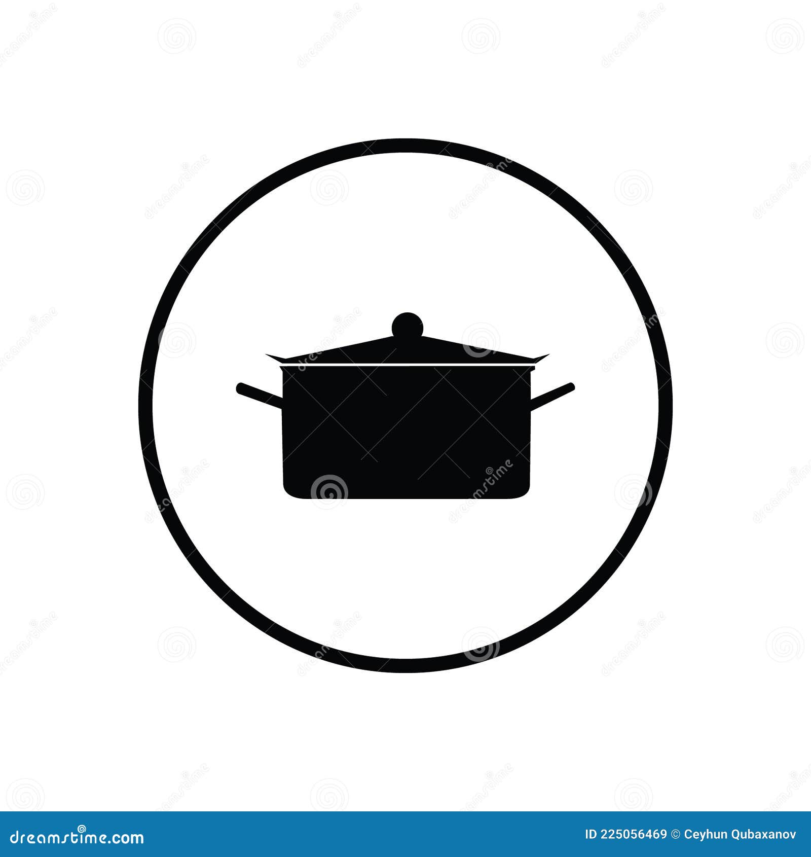 Kitchen and Cooking Vector Icons in a Circle: Pan Stock Vector ...