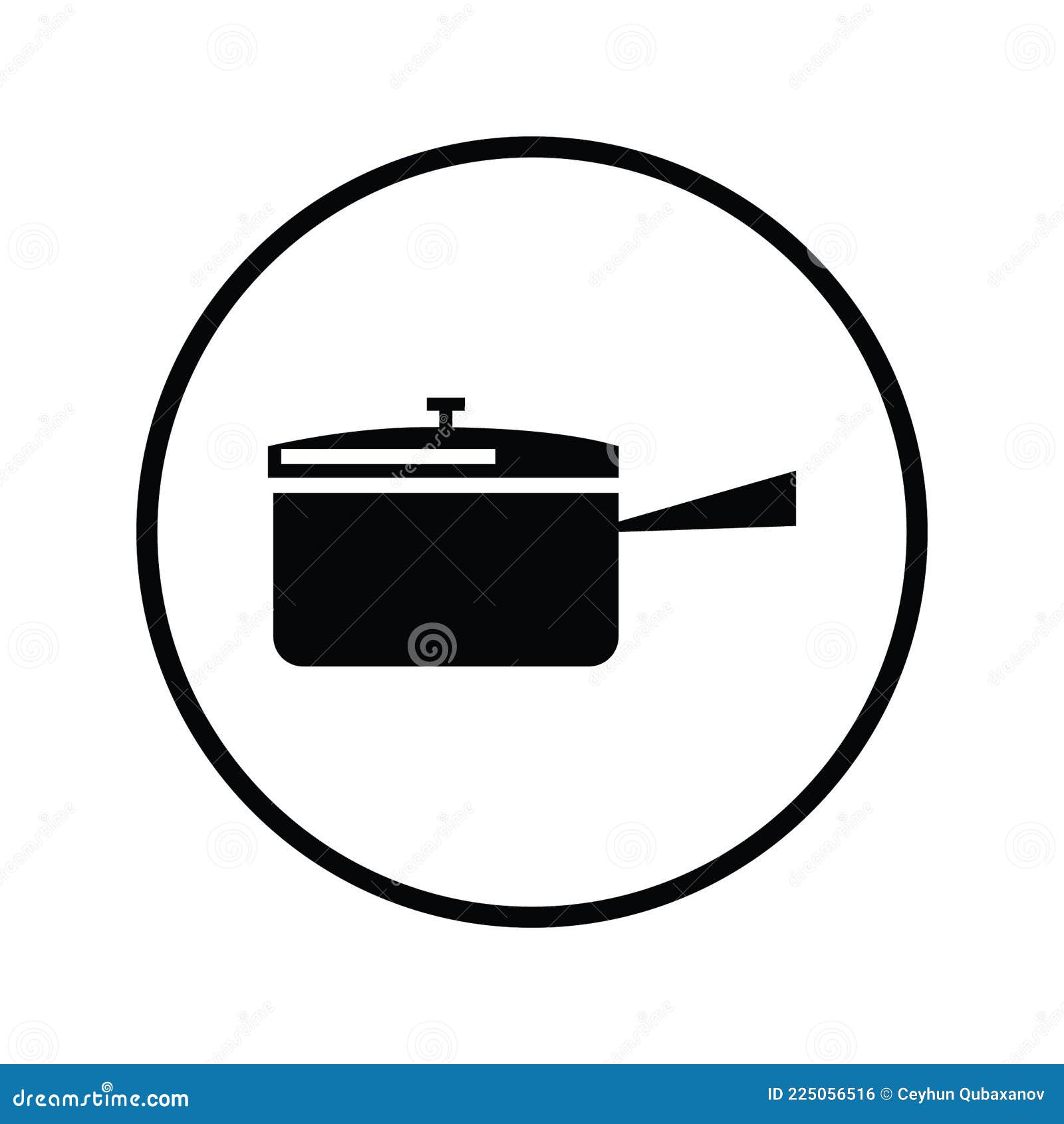 Kitchen and Cooking Vector Icons in a Circle: Pan Stock Vector ...