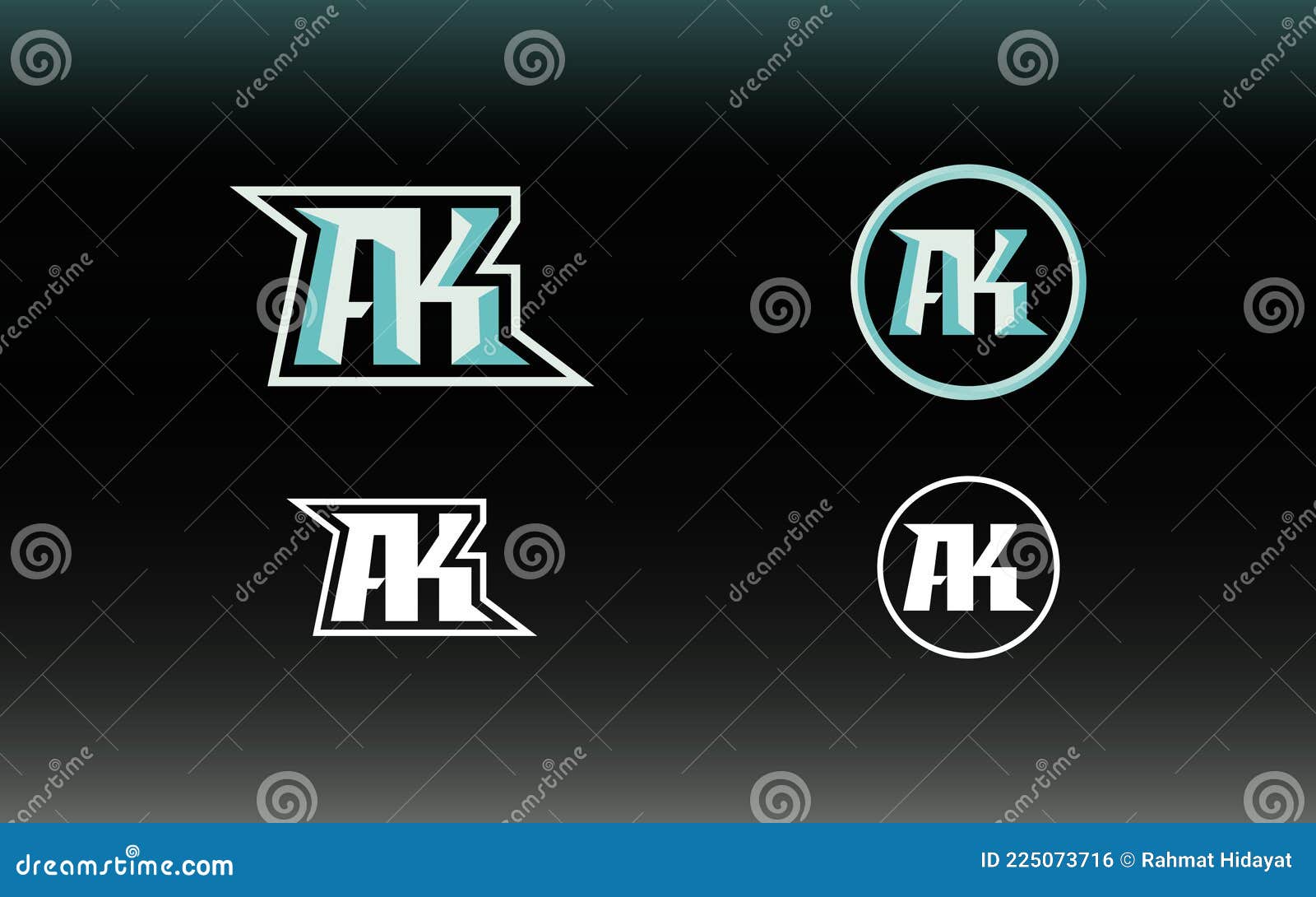 AK Letter Logo with Gaming Style and Contemporary Colors Stock Vector ...