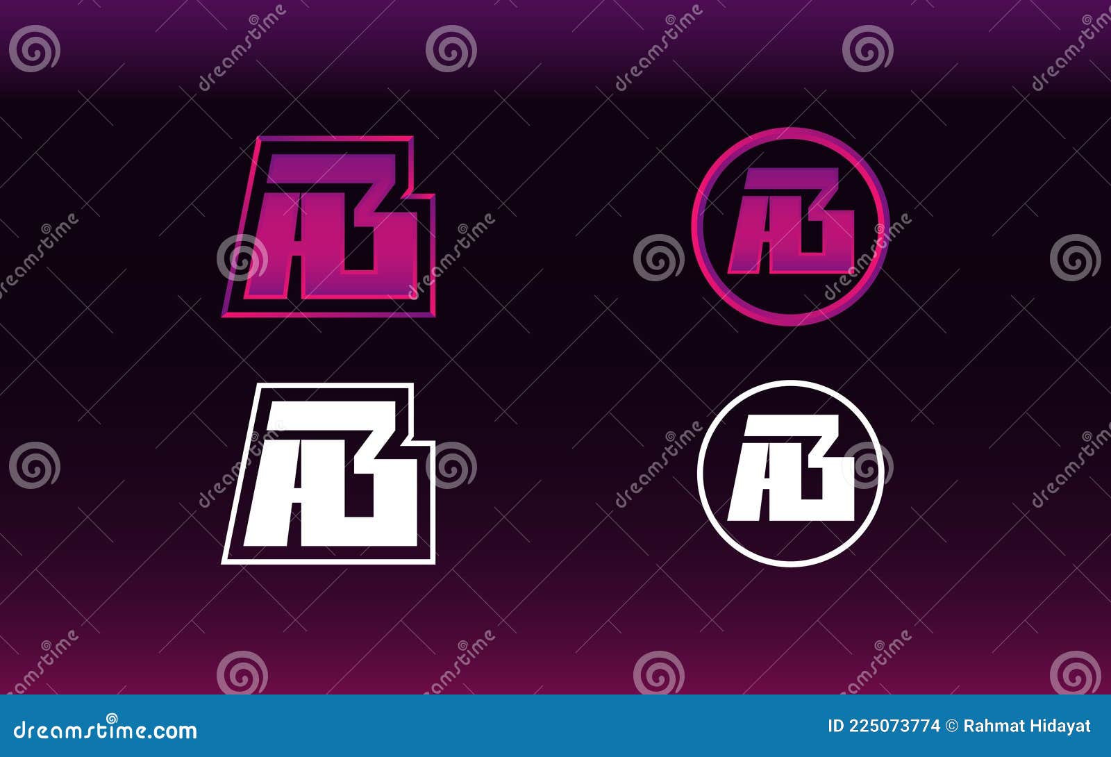 AB Letter Logo with Gaming Style and Contemporary Colors Stock Vector ...