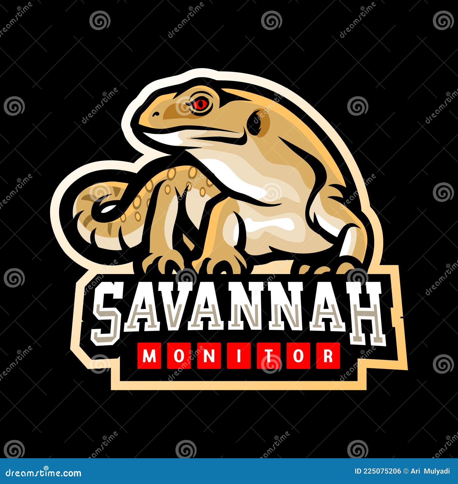Savannah Monitor Mascot. Esport Logo Design Stock Vector - Illustration ...