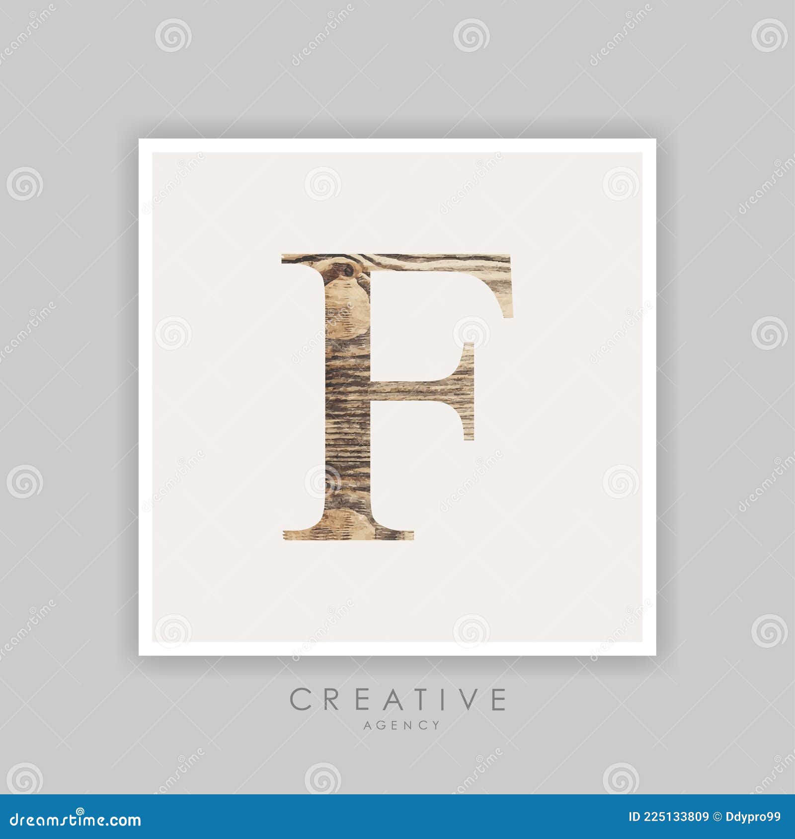 Vector Font F Depressed Retro Alphabet. Light Wood Texture Stock Vector ...